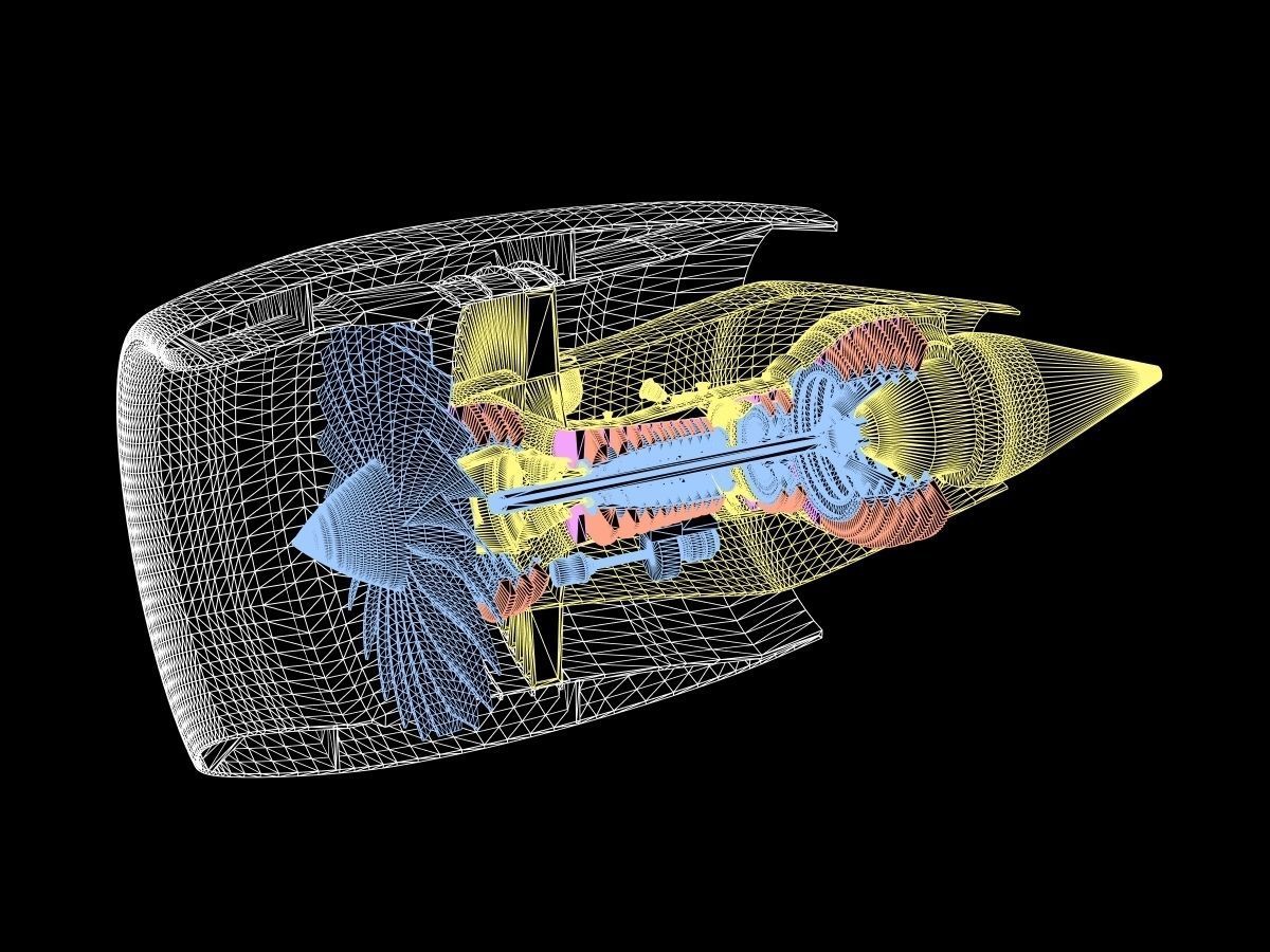 Turbofan cutaway 3D model | CGTrader