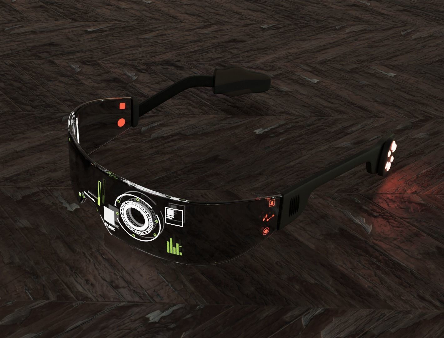 Futuristic Glasses 3D model | CGTrader