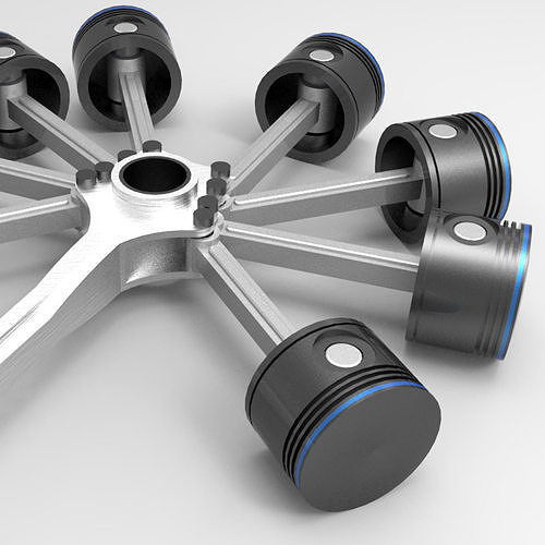 engine radial 3D model | CGTrader