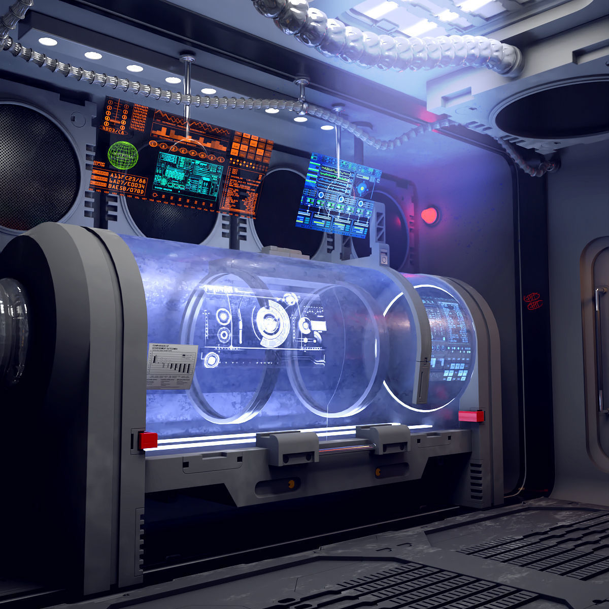 sci - fi resuscitation capsule 3D model | CGTrader