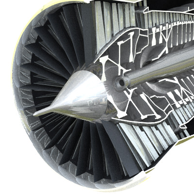 P W F100 cutaway 3D model | CGTrader