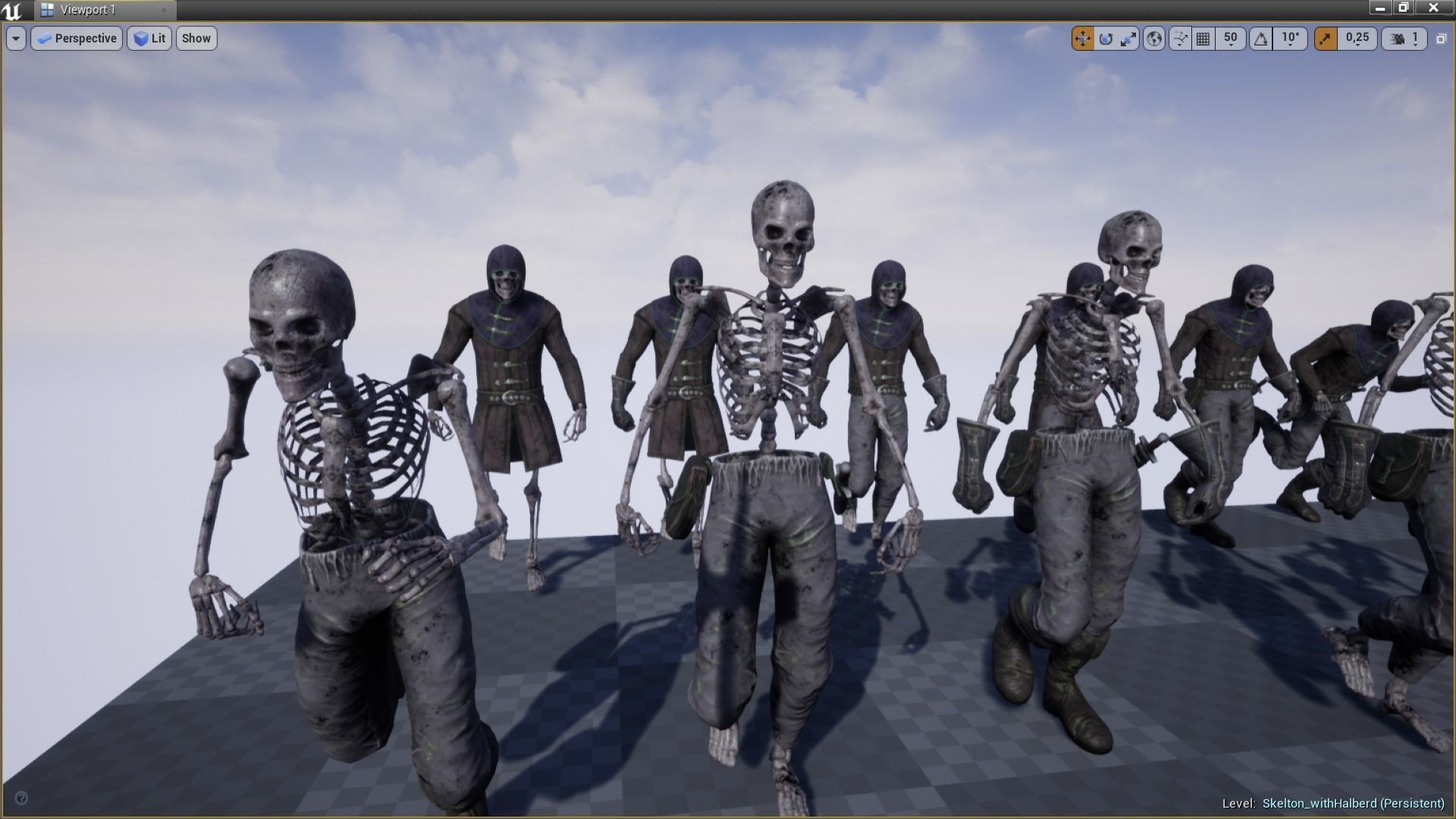 3D model Skeleton withHalberd VR / AR / low-poly | CGTrader