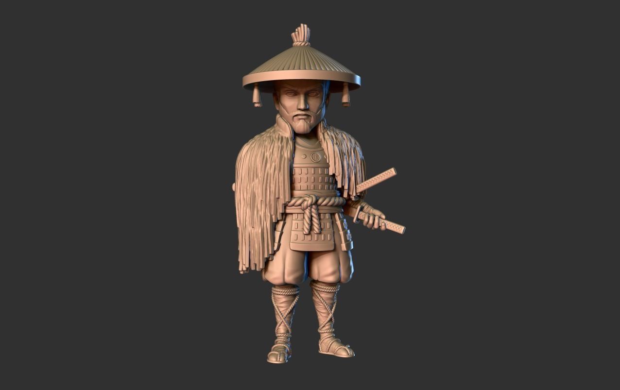 Samurai Miniature 5 -Mini Troop -3D print model 3D model 3D printable ...