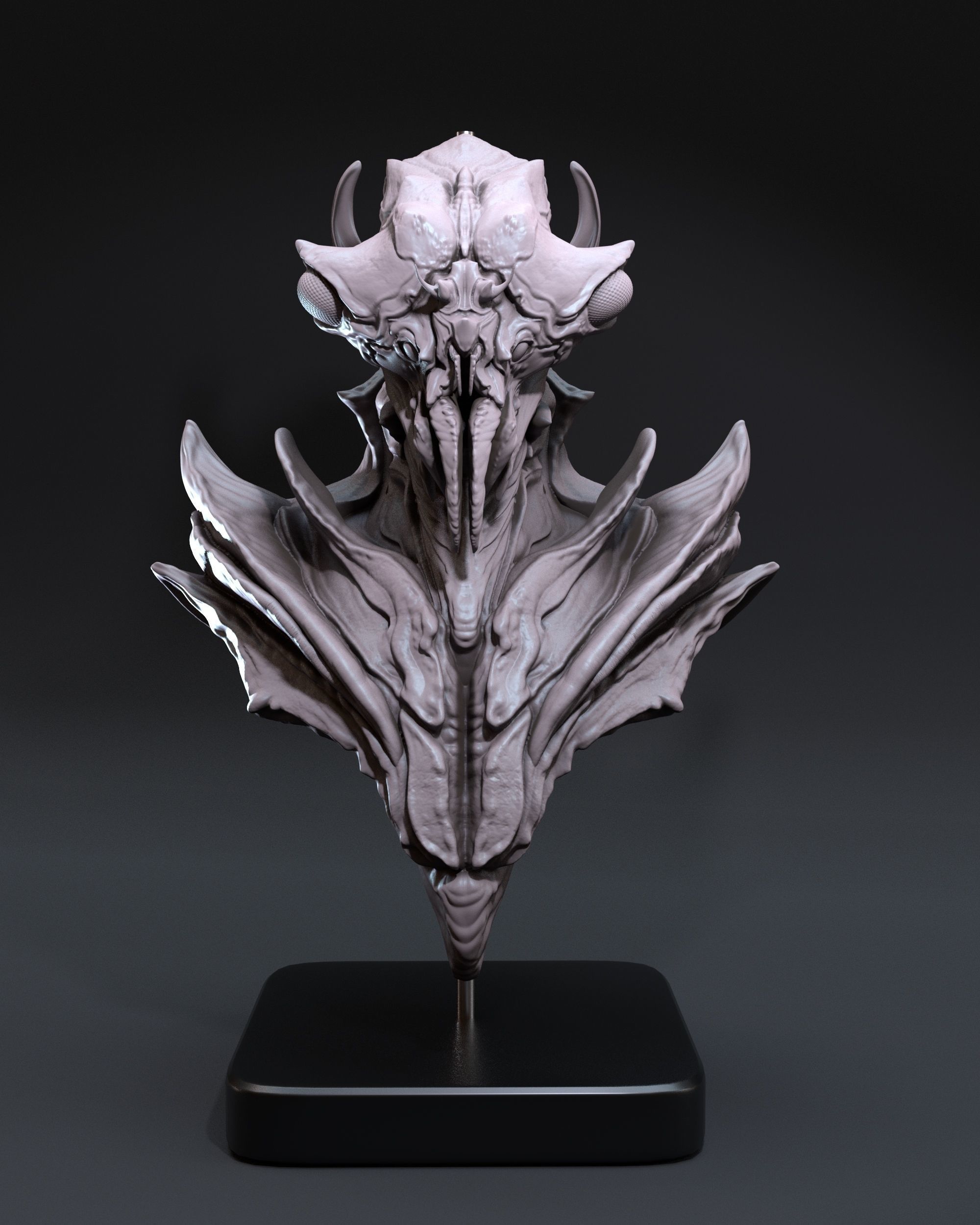 Alien insect bust ready for 3D print 3D model 3D printable | CGTrader