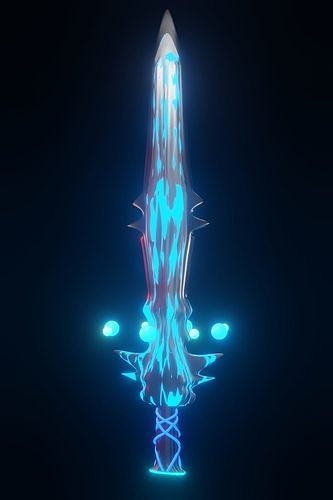 3D model BLUE SWORD WITH ENERGY BALL AROUND VR / AR / low-poly | CGTrader