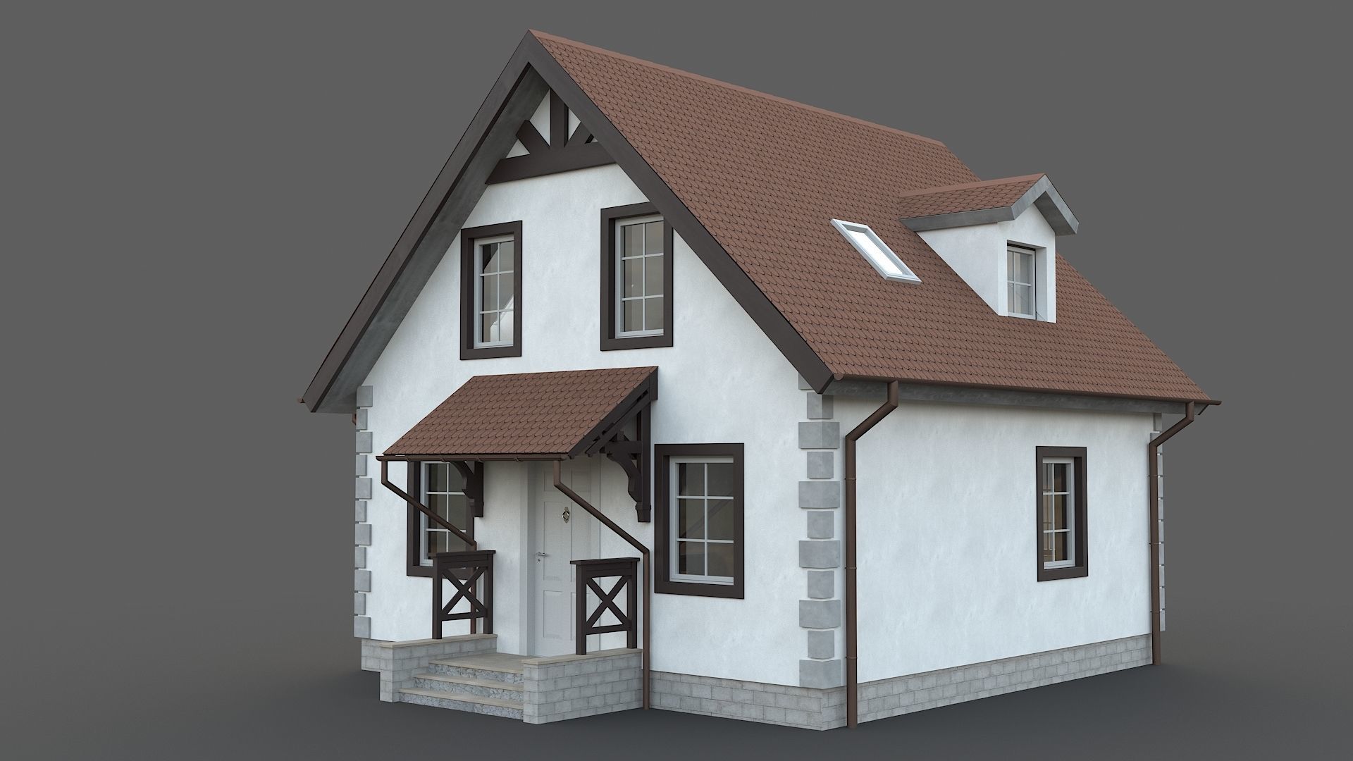 Cottage house numbers 3D model | CGTrader