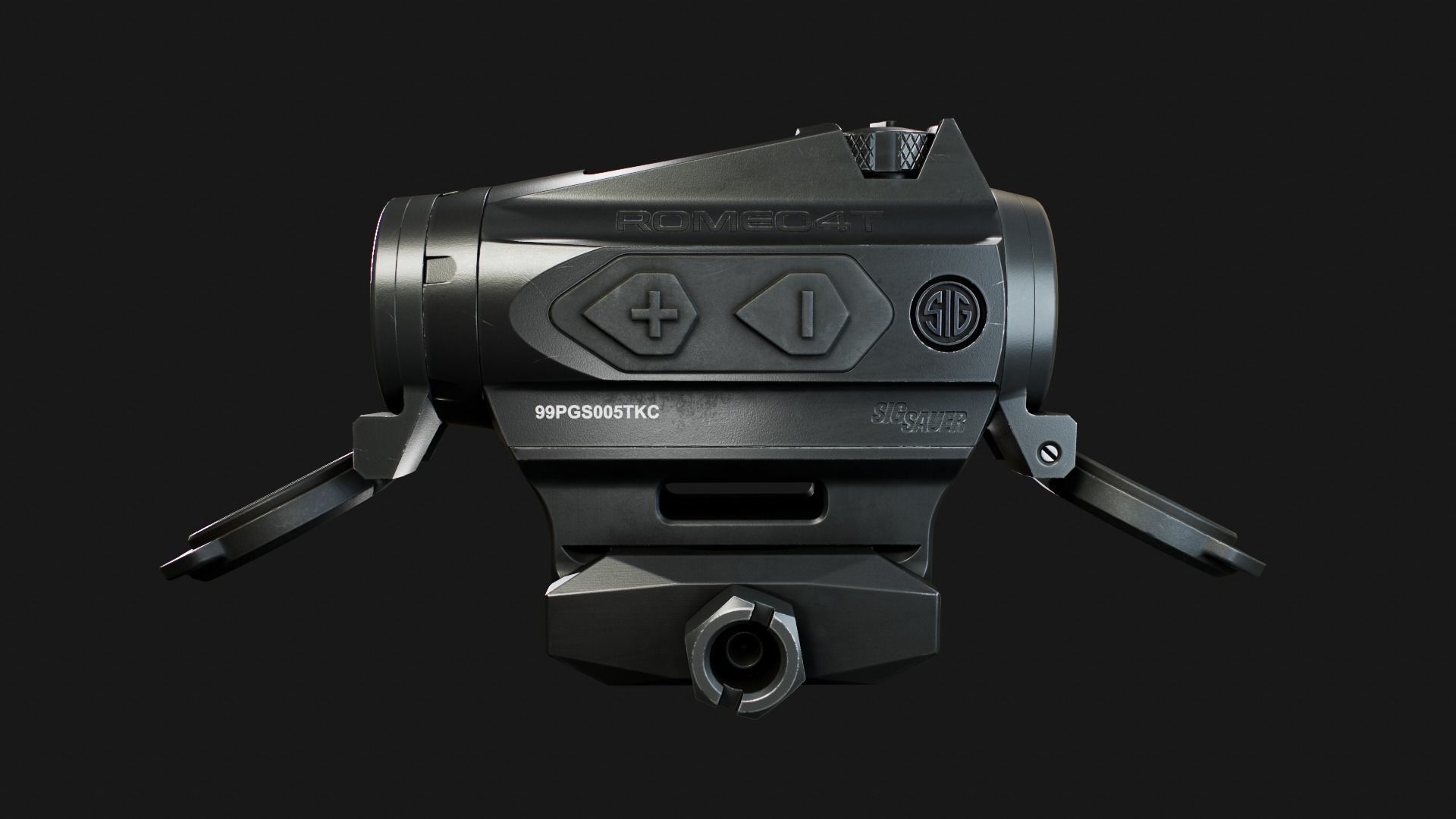 3D model Sig Sauer Romeo4T Tactical Solar Powered Red Dot Sight VR / AR ...