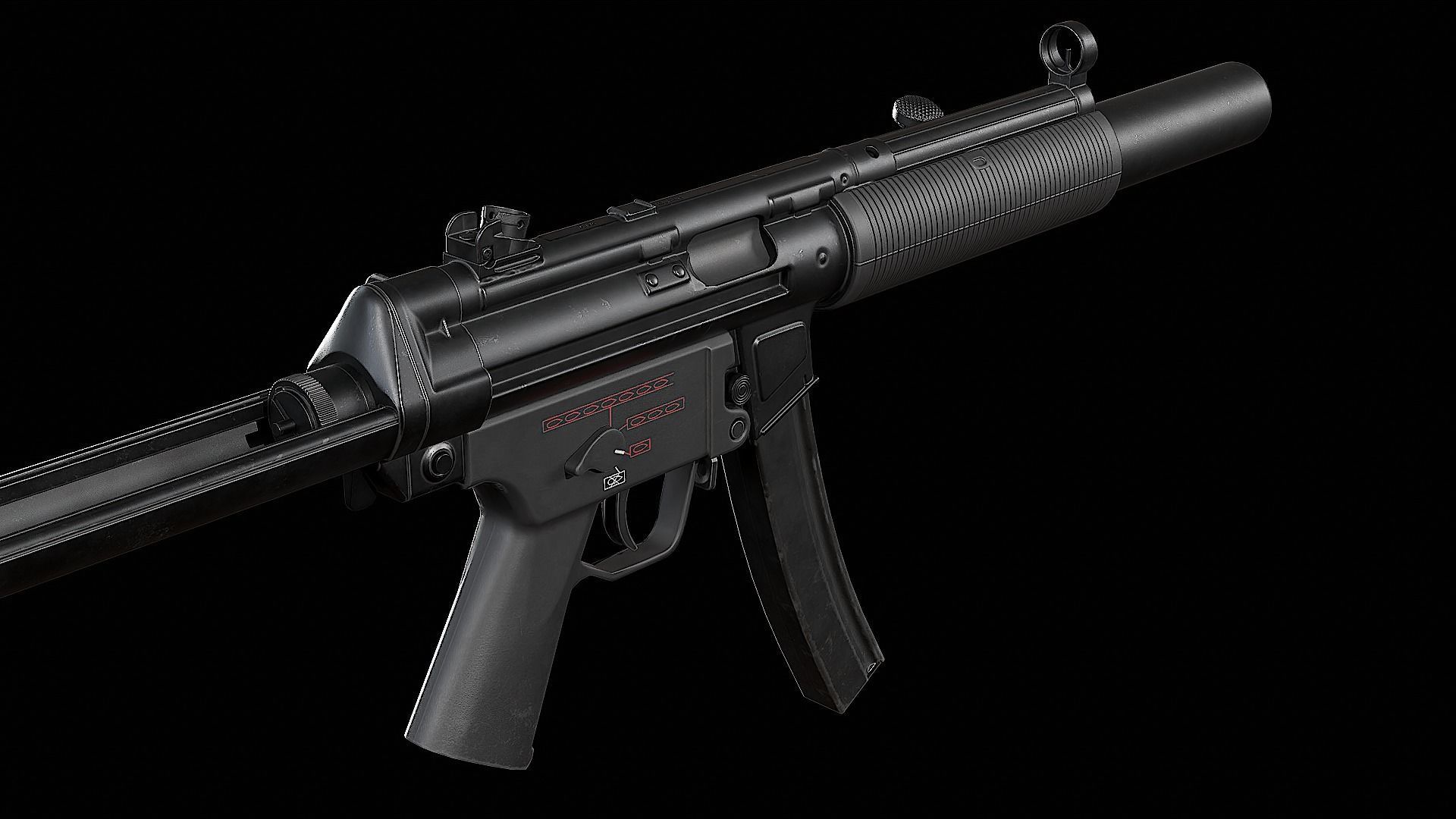 3D model MP5SD gun VR / AR / low-poly | CGTrader
