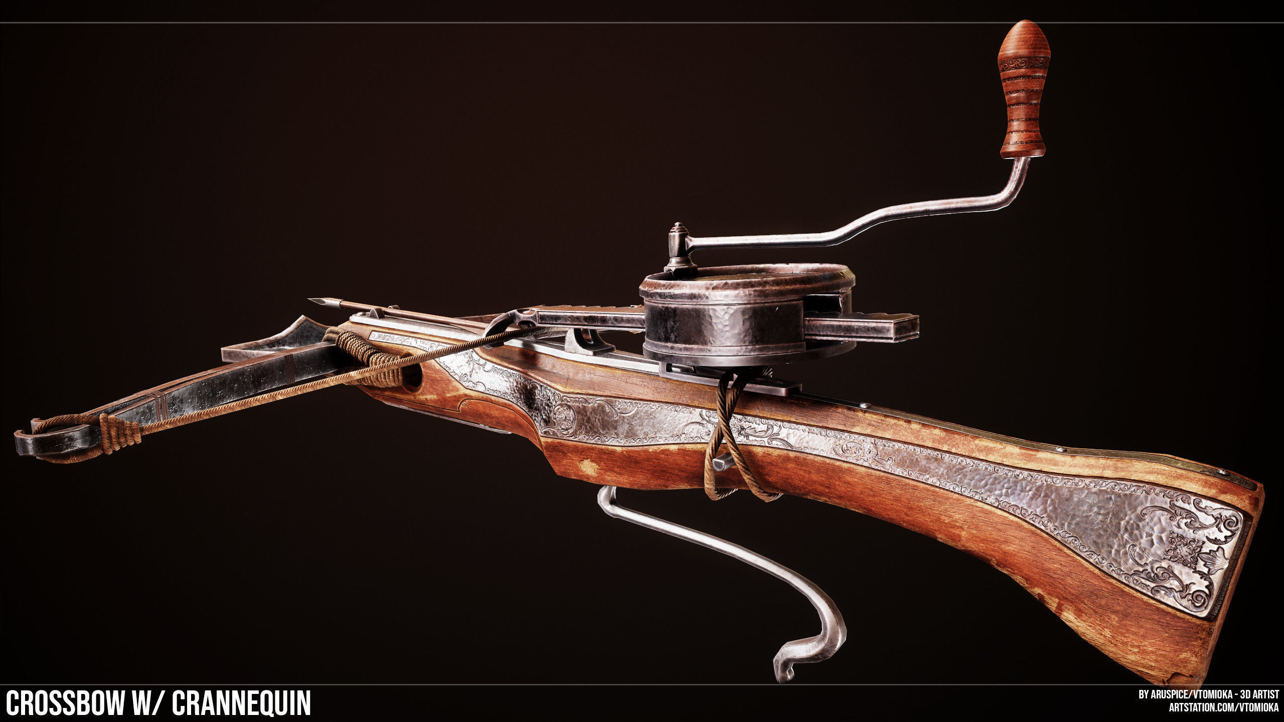 3D model Crossbow with Cranequin VR / AR / low-poly | CGTrader