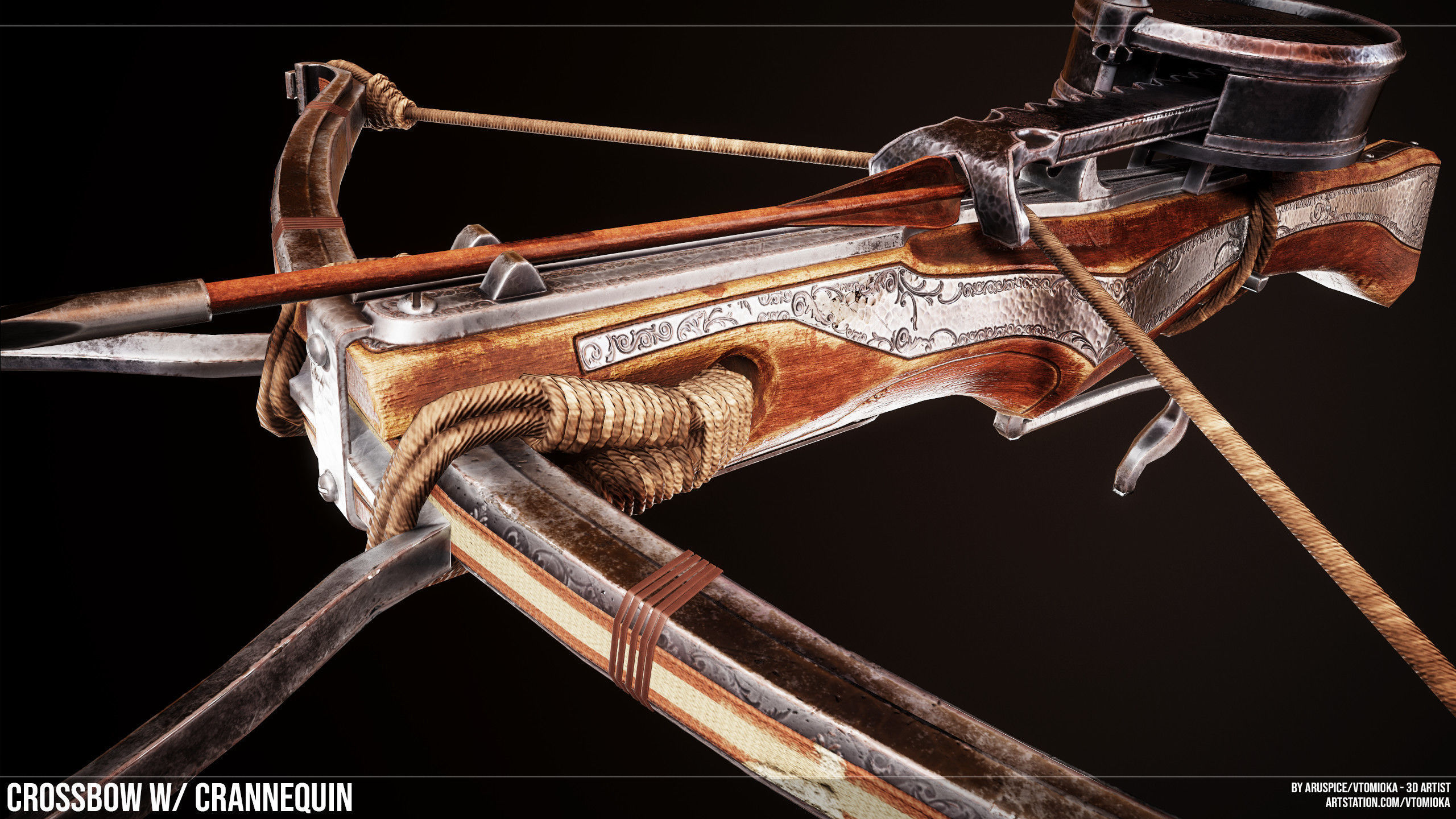 3D model Crossbow with Cranequin VR / AR / low-poly | CGTrader
