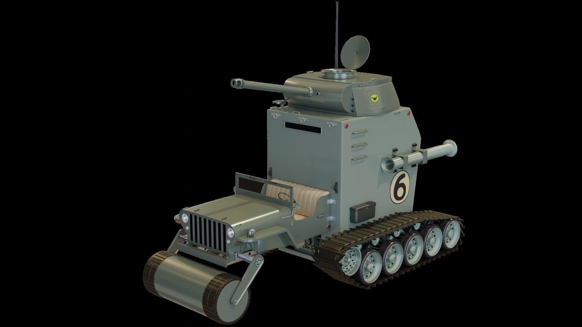 3D model Race Car 06 Army Surplus Special from Wacky Races VR / AR ...