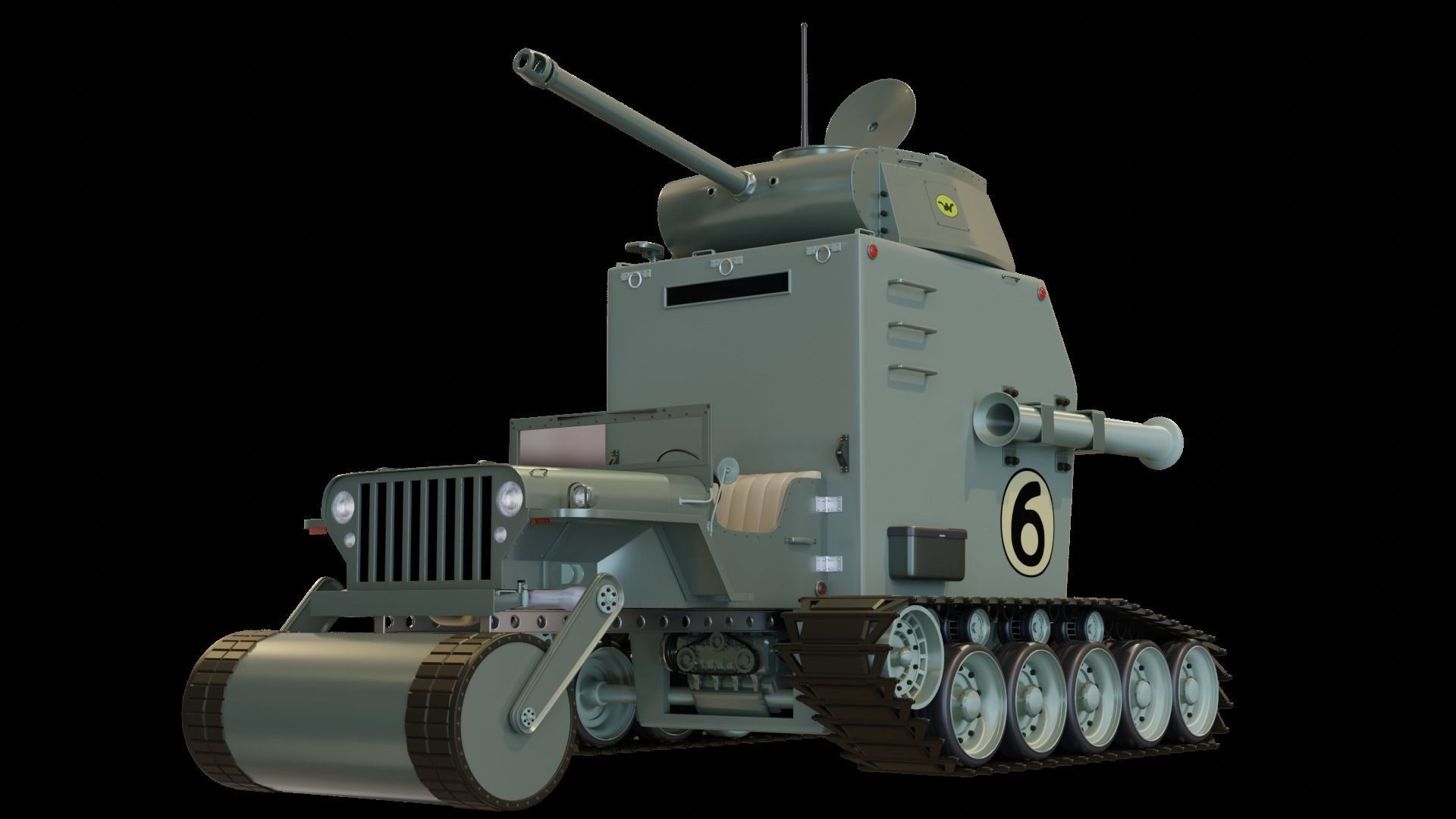 3D model Race Car 06 Army Surplus Special from Wacky Races VR / AR ...