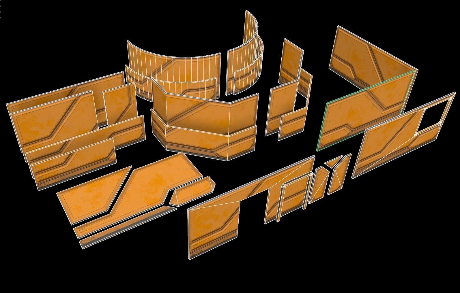 sci fi walls - architectural modular kit 3D Model Collection | CGTrader