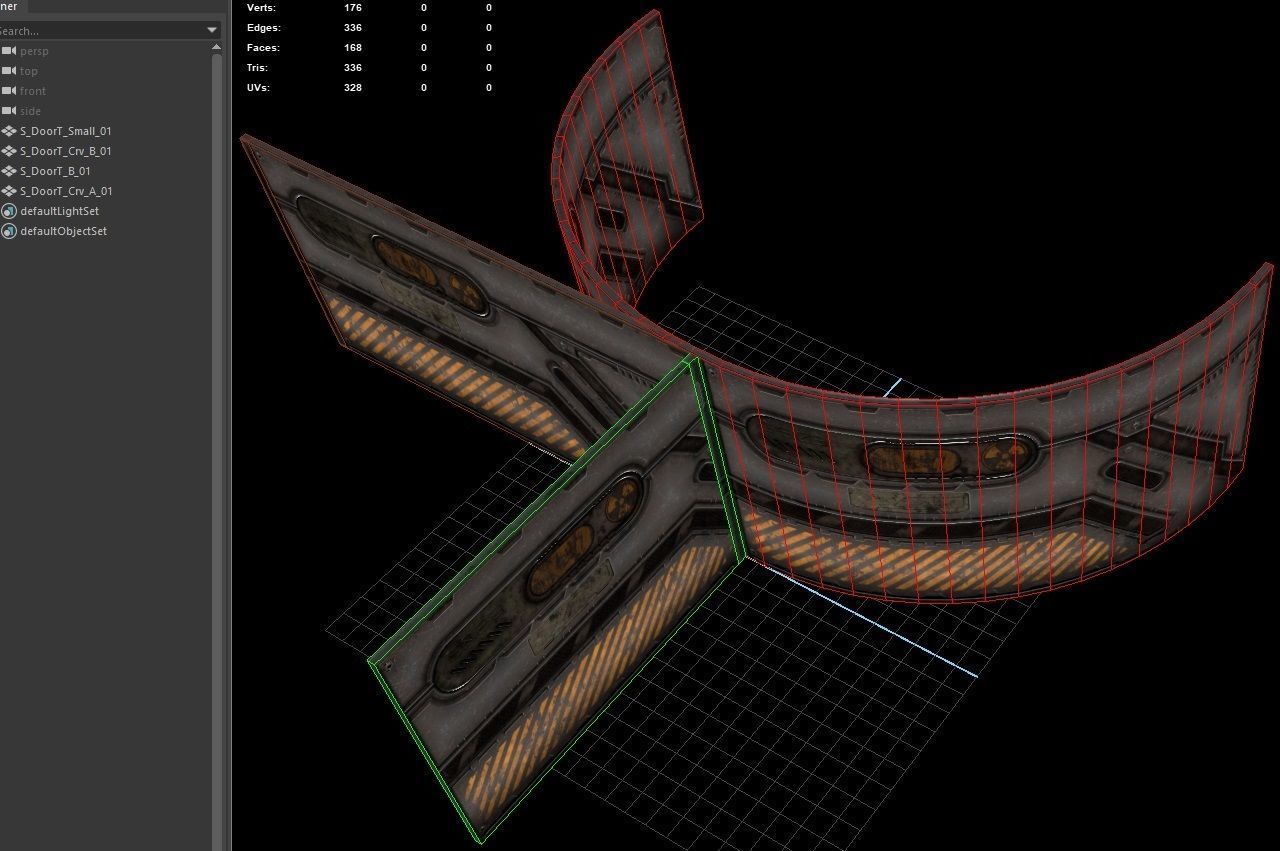 3D Model Collection sci fi walls - architectural modular kit VR / AR ...