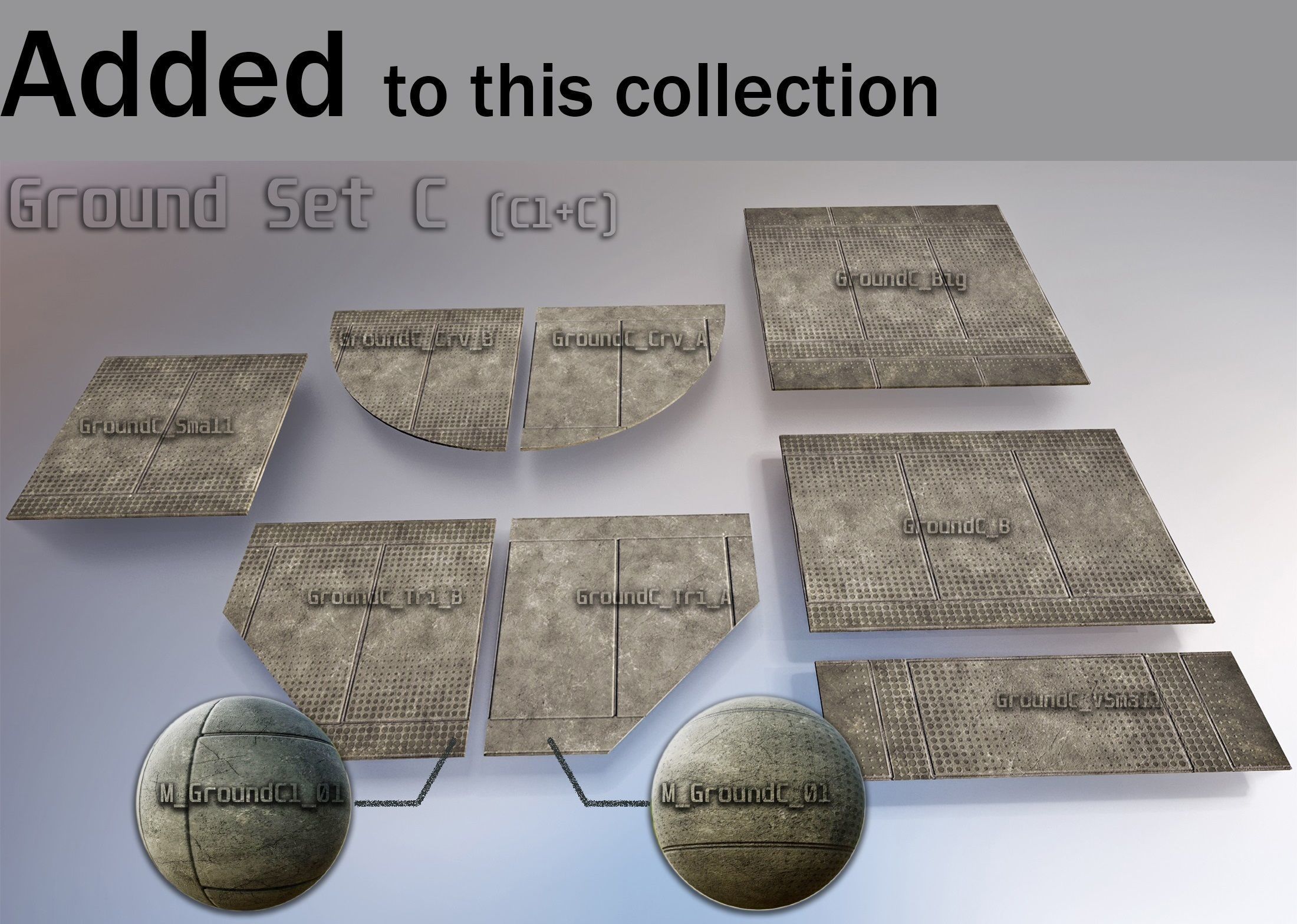 3D Model Collection sci fi walls - architectural modular kit VR / AR ...