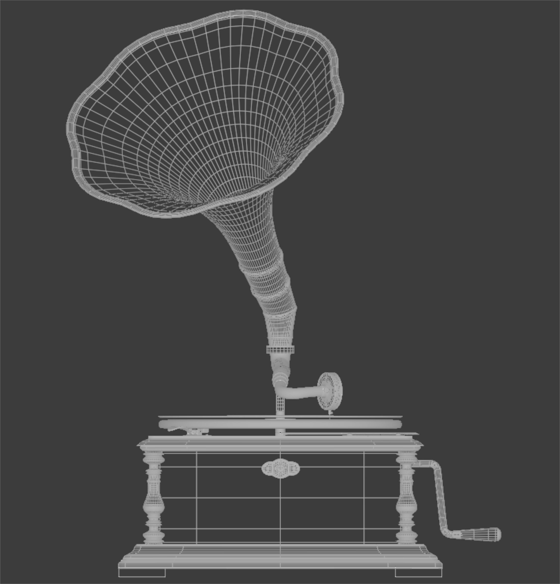 Gramophone or phonograph and platter record 3D model | CGTrader
