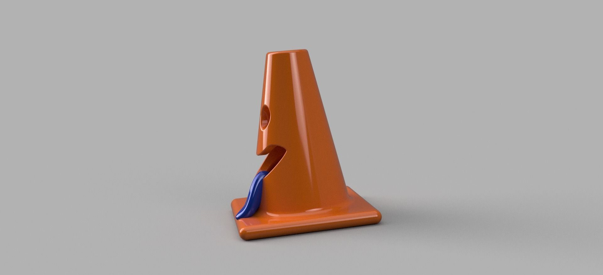Smiling traffic cone 3D model 3D printable | CGTrader