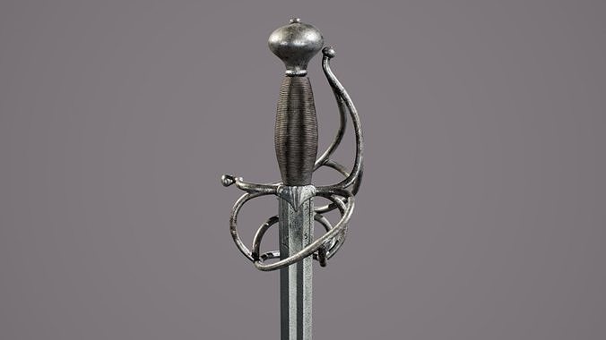 3D model Rapier sword PBR 3d model VR / AR / low-poly | CGTrader