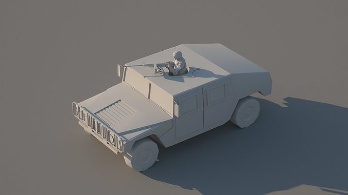 3D model Humvee Low-poly 3D model military vehicle VR / AR / low-poly ...