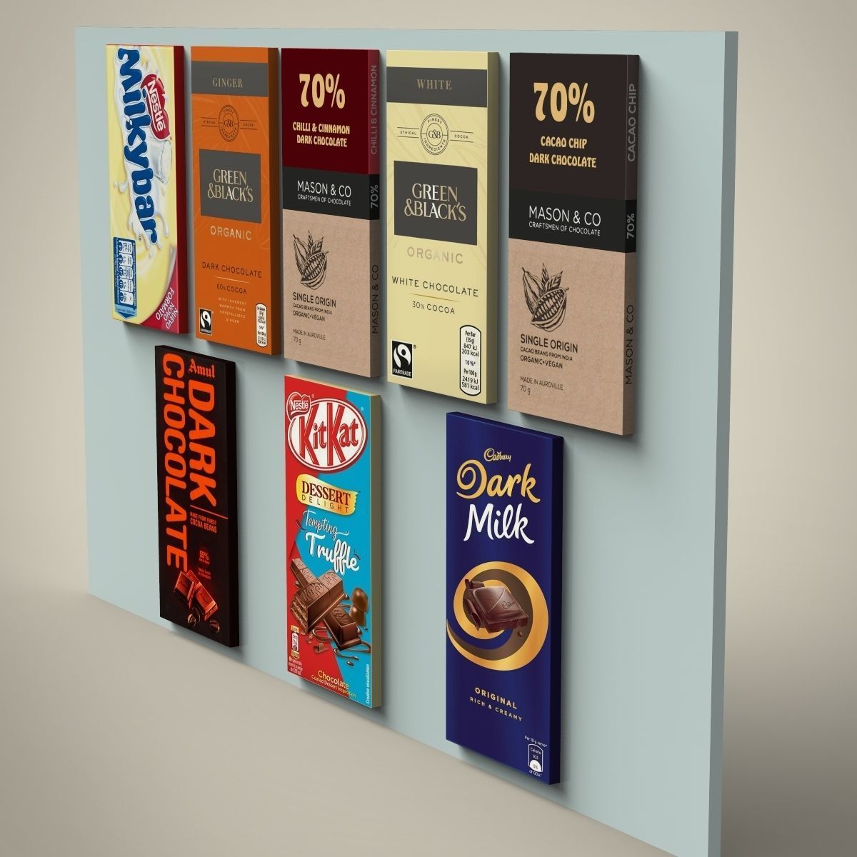 3D model Chocolate Bars set VR / AR / low-poly | CGTrader