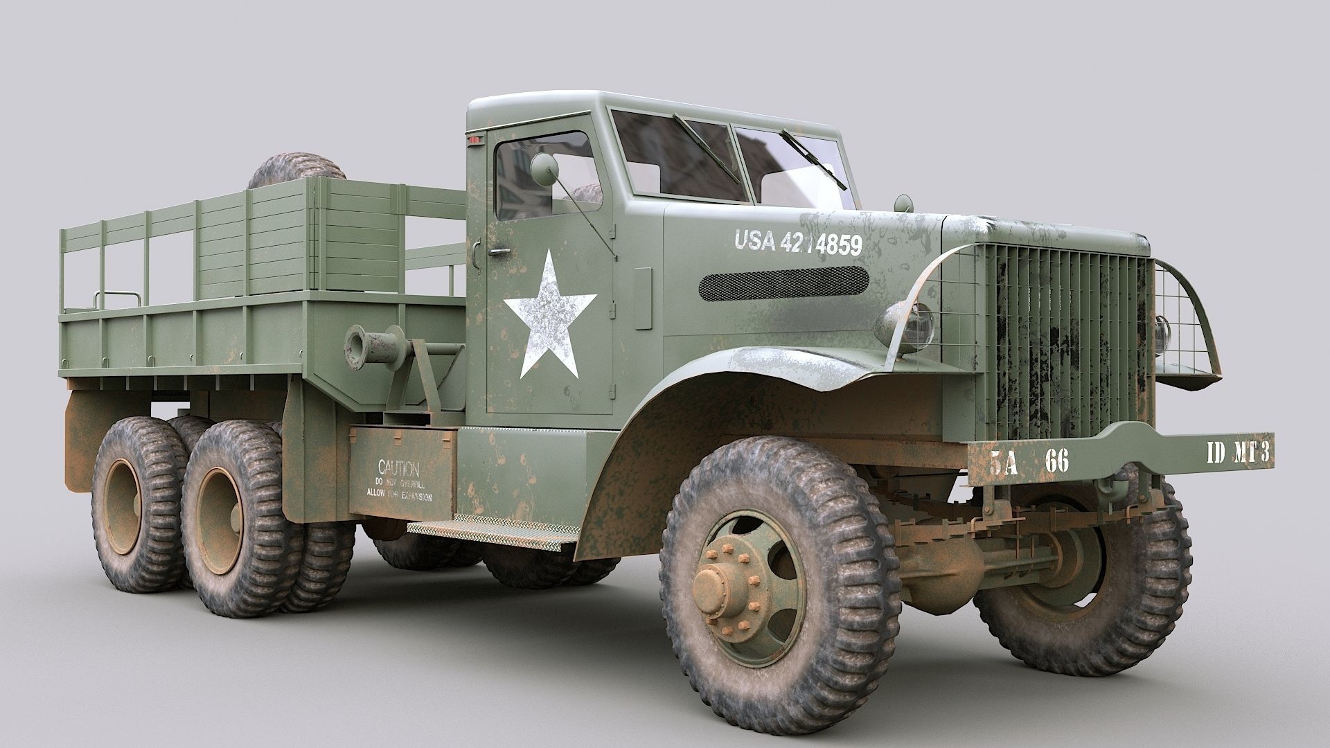 3D model Cargo Truck US White 666 VR / AR / low-poly | CGTrader