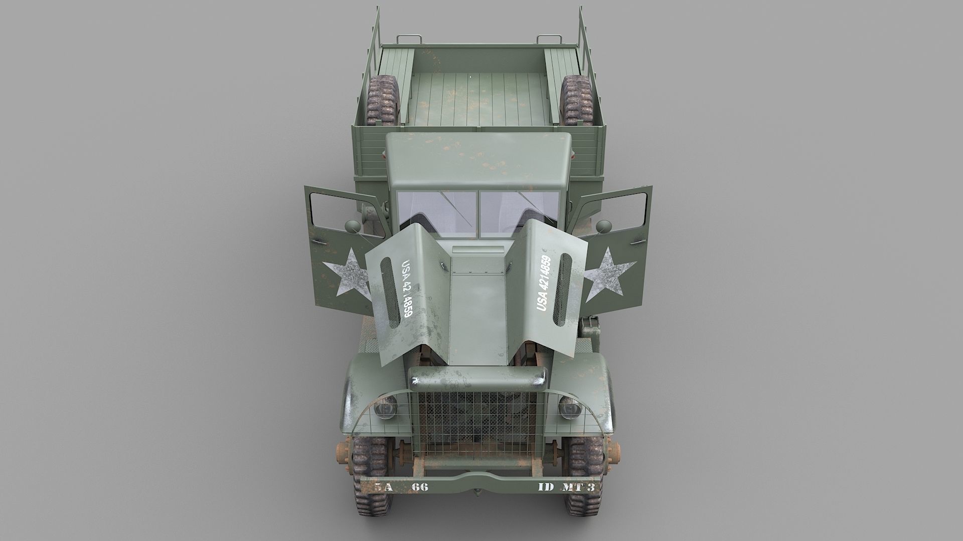 3D model Cargo Truck US White 666 VR / AR / low-poly | CGTrader