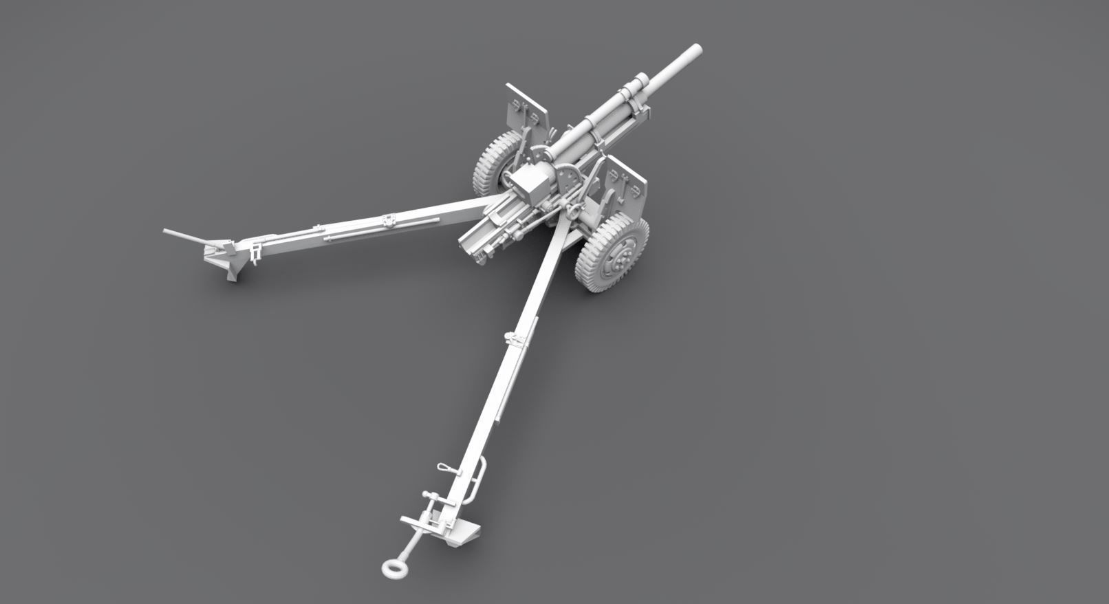 M101 Artillery Scale model 3D model 3D printable | CGTrader