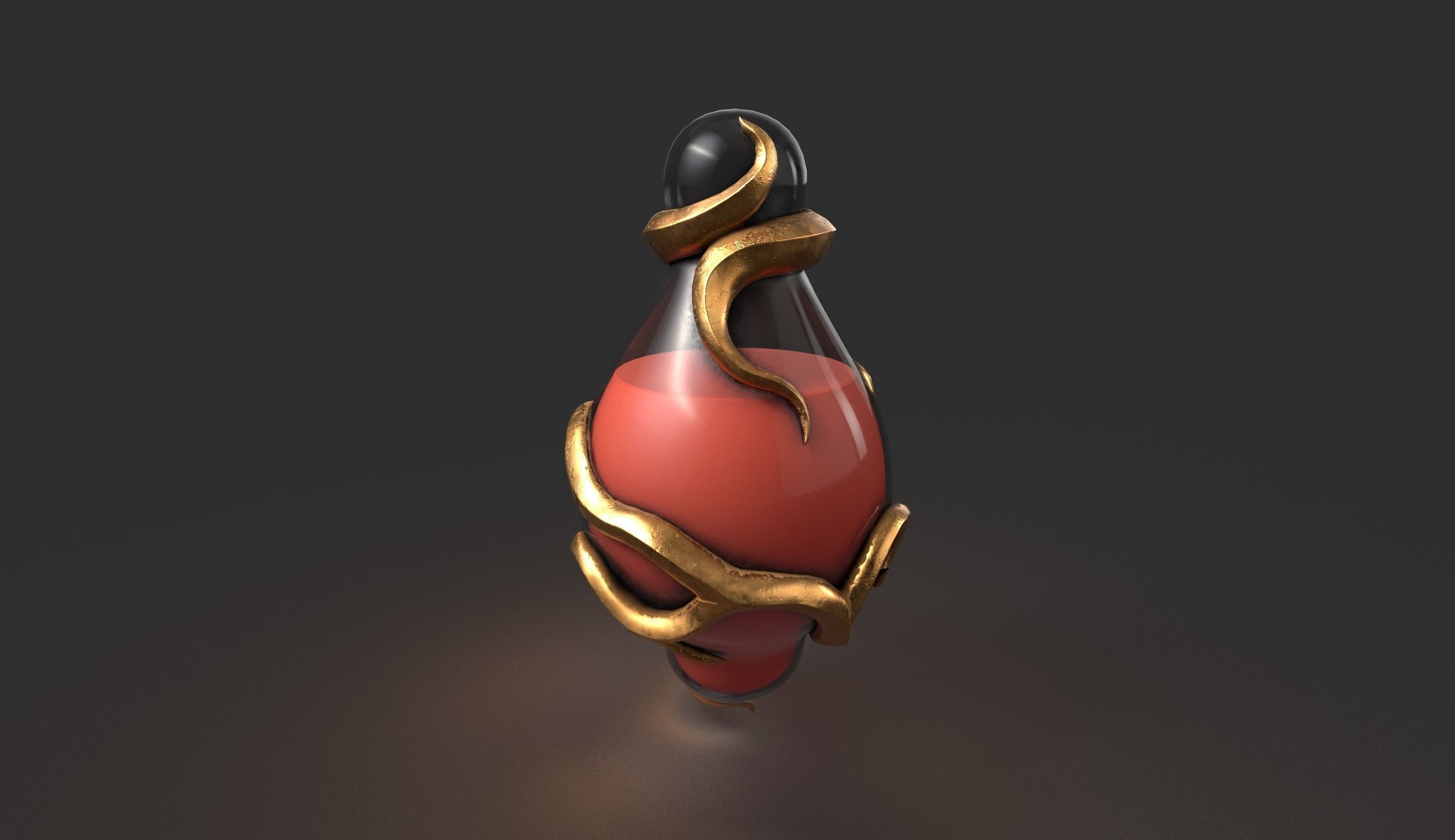 3D model Stylized Fantasy Potion with Root Ornaments VR / AR / low-poly ...