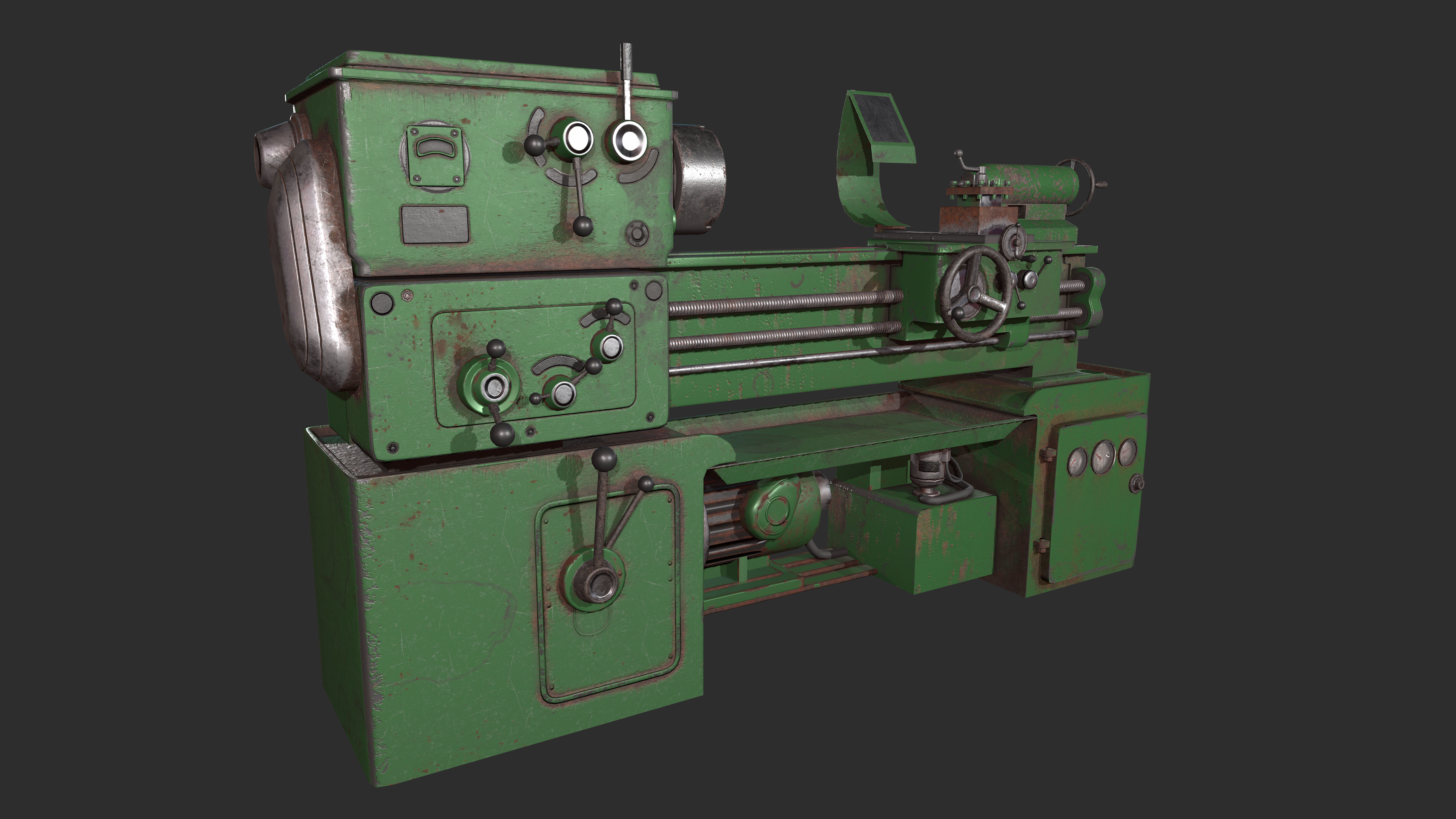 3D model Old lathe VR / AR / low-poly | CGTrader