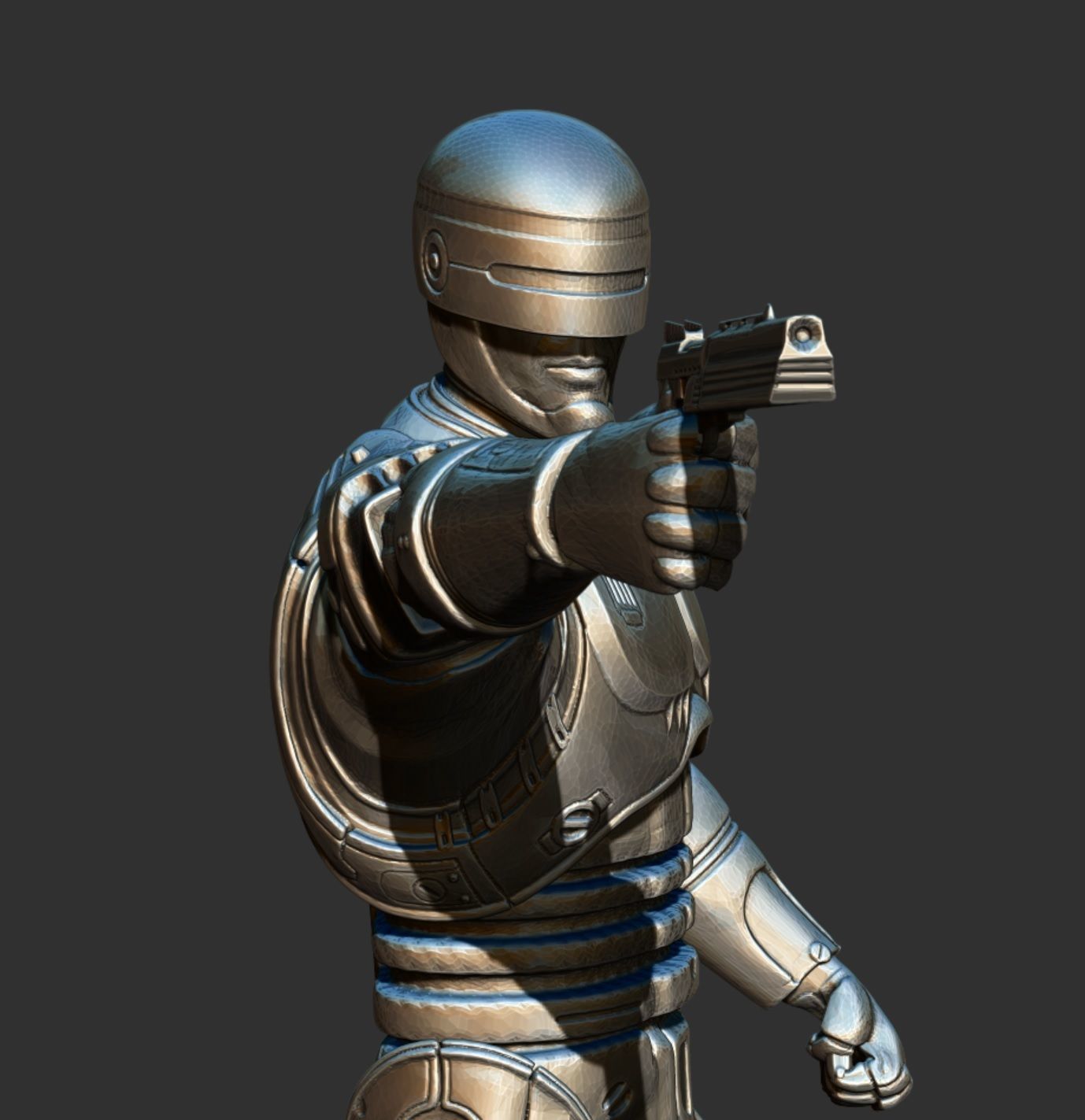 Robocop robot holding gun 3D model 3D printable | CGTrader
