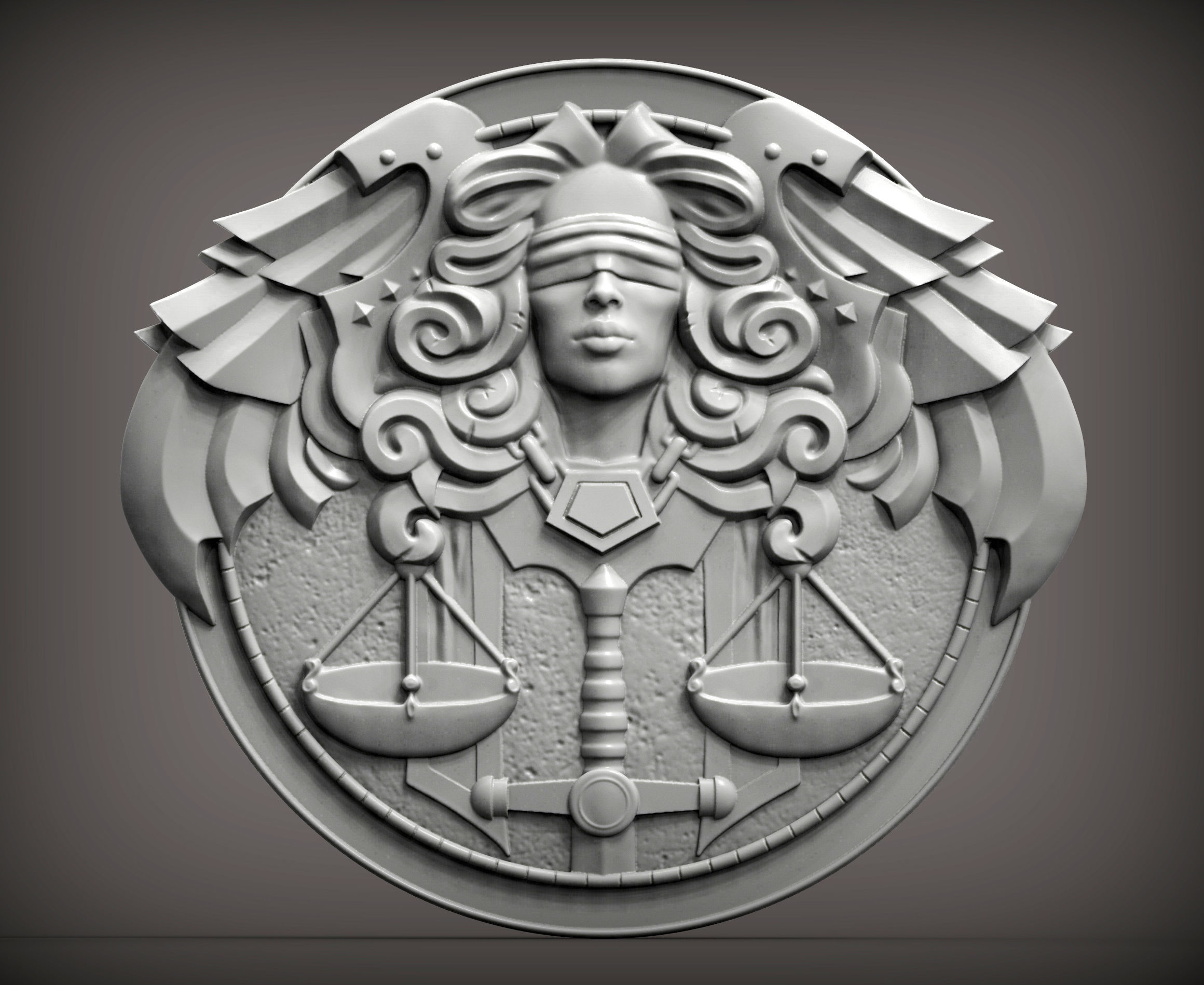 Themis goddess of justice bas-relief for 3d print 3D model 3D printable ...