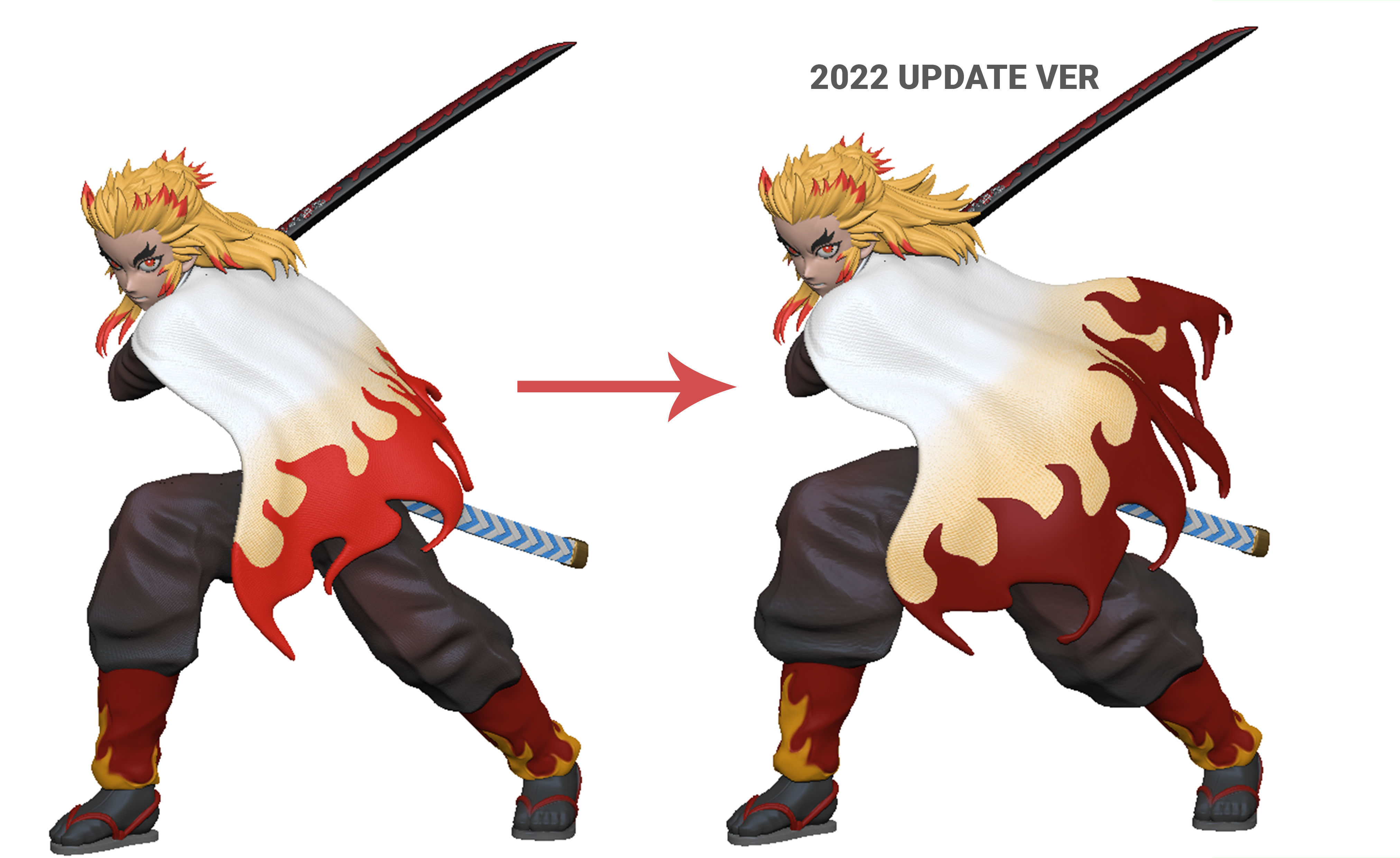 Demon Slayer - Kyojuro Rengoku 3D model 3D printable | CGTrader