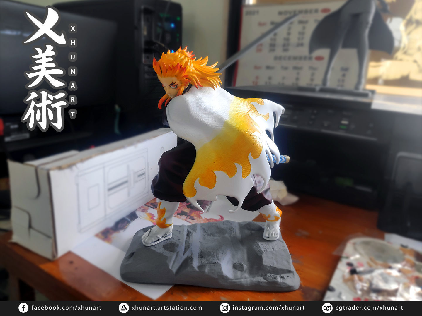 Demon Slayer - Kyojuro Rengoku 3D model 3D printable | CGTrader