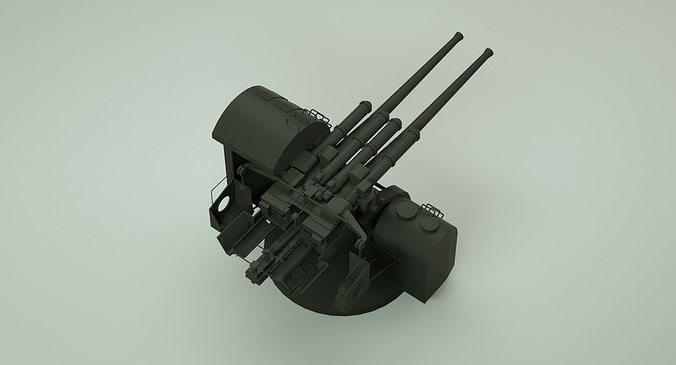 127mm 40 Type 89 Japanese Naval Gun 3D model | CGTrader