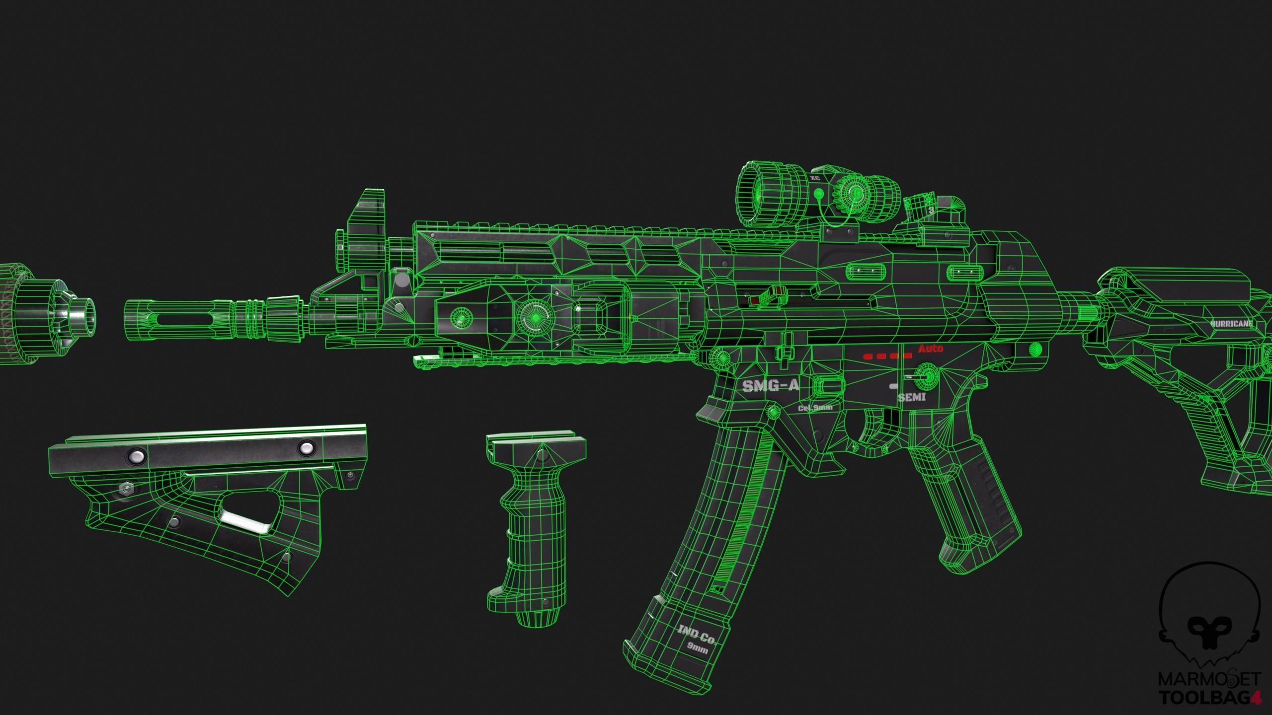 3D model Submachine gun Alpha VR / AR / low-poly | CGTrader