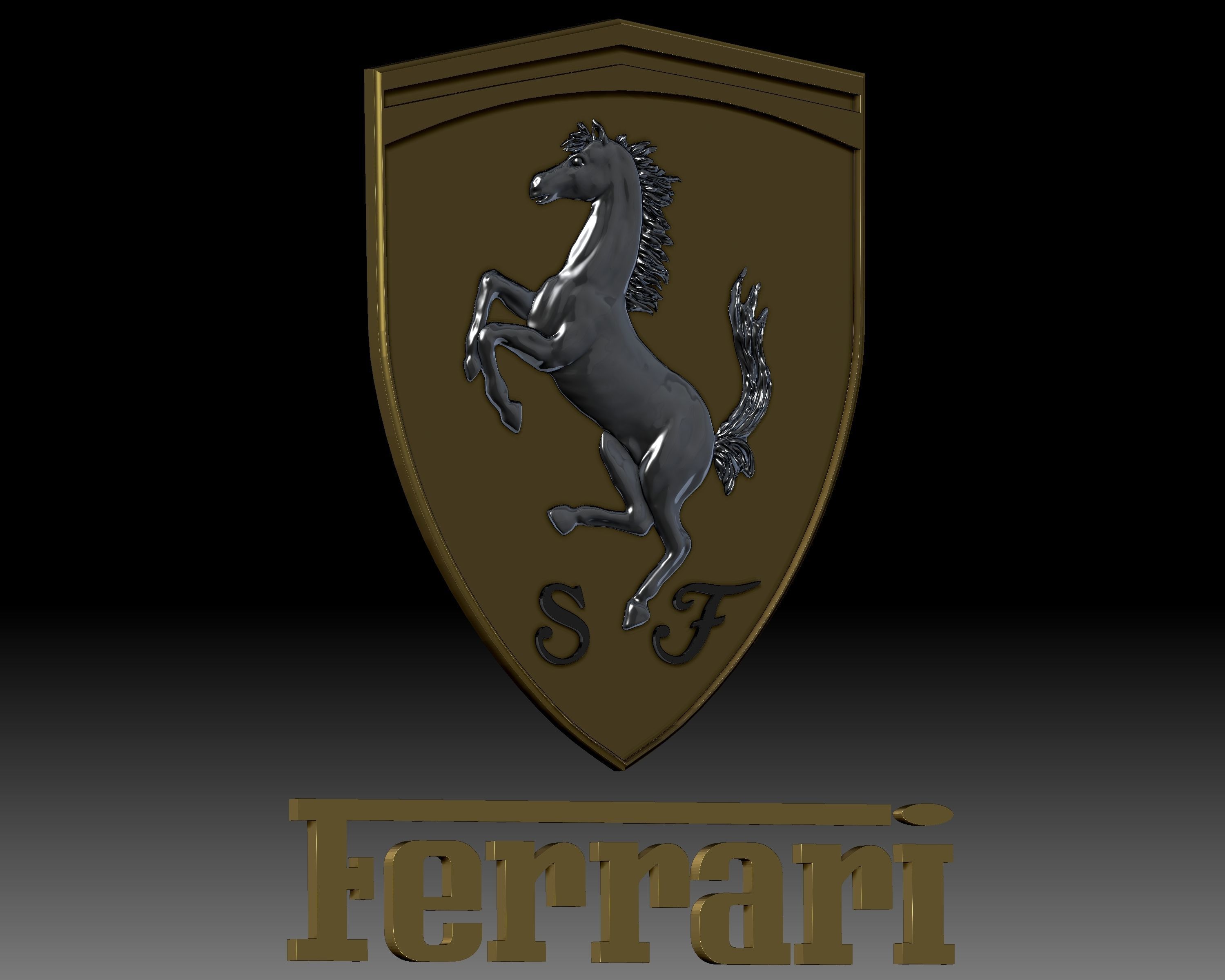 Ferrari auto car logo for 3D printer or CNC router 3D model 3D ...
