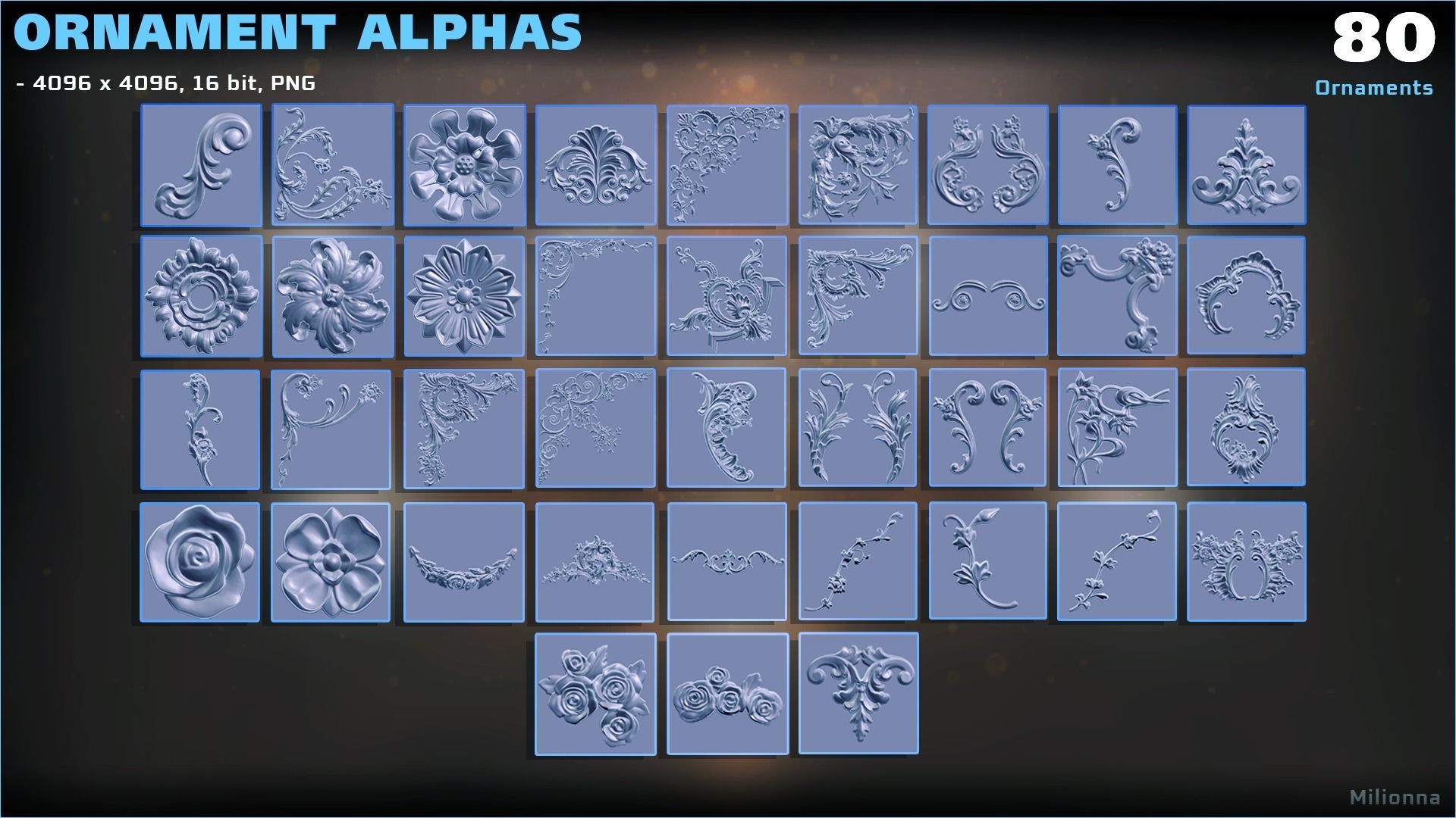 80 Ornament Alphas Texture | CGTrader