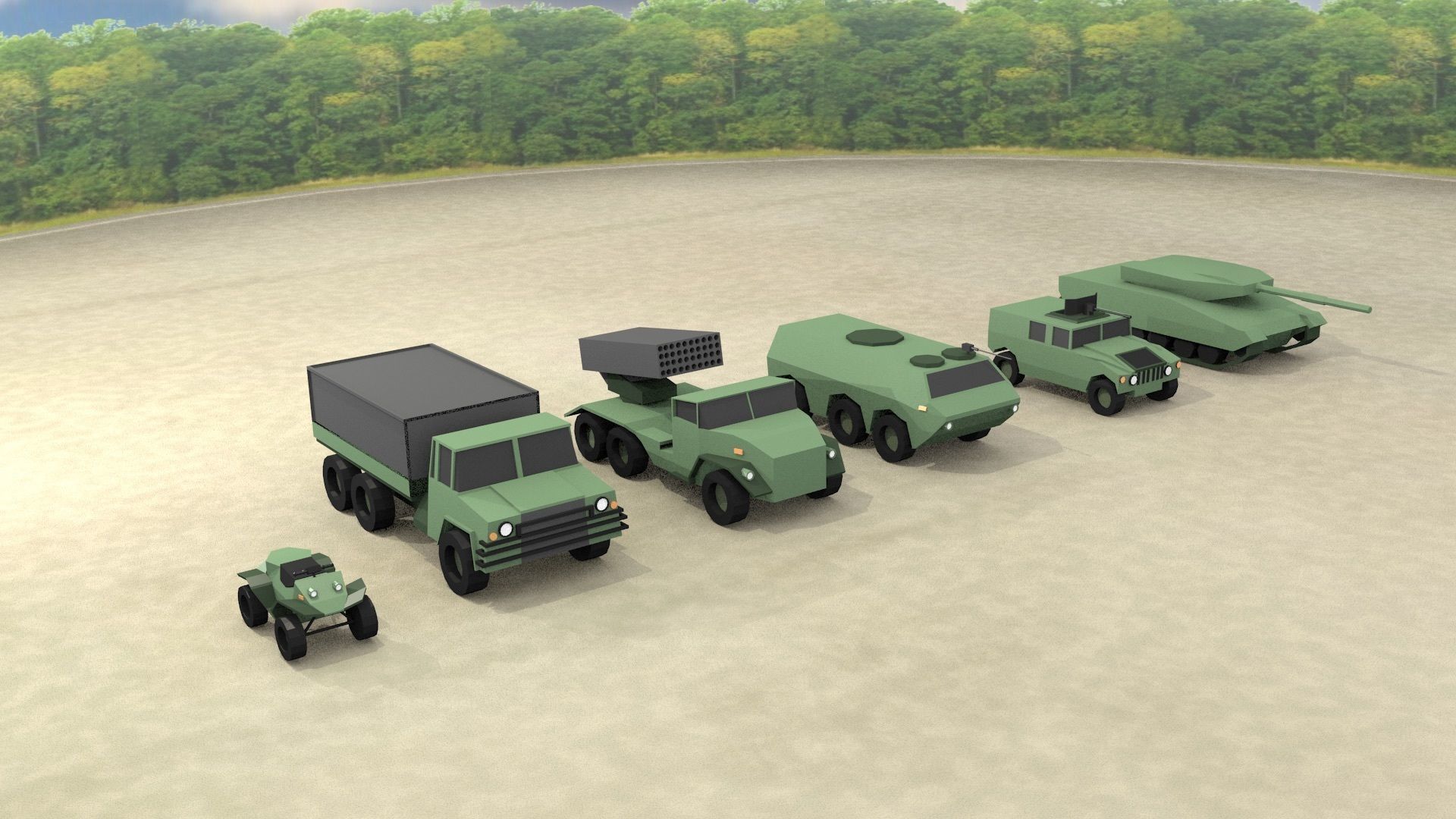 3D model LOW POLY TACTICAL VEHICLES - Pack of 6 VR / AR / low-poly ...