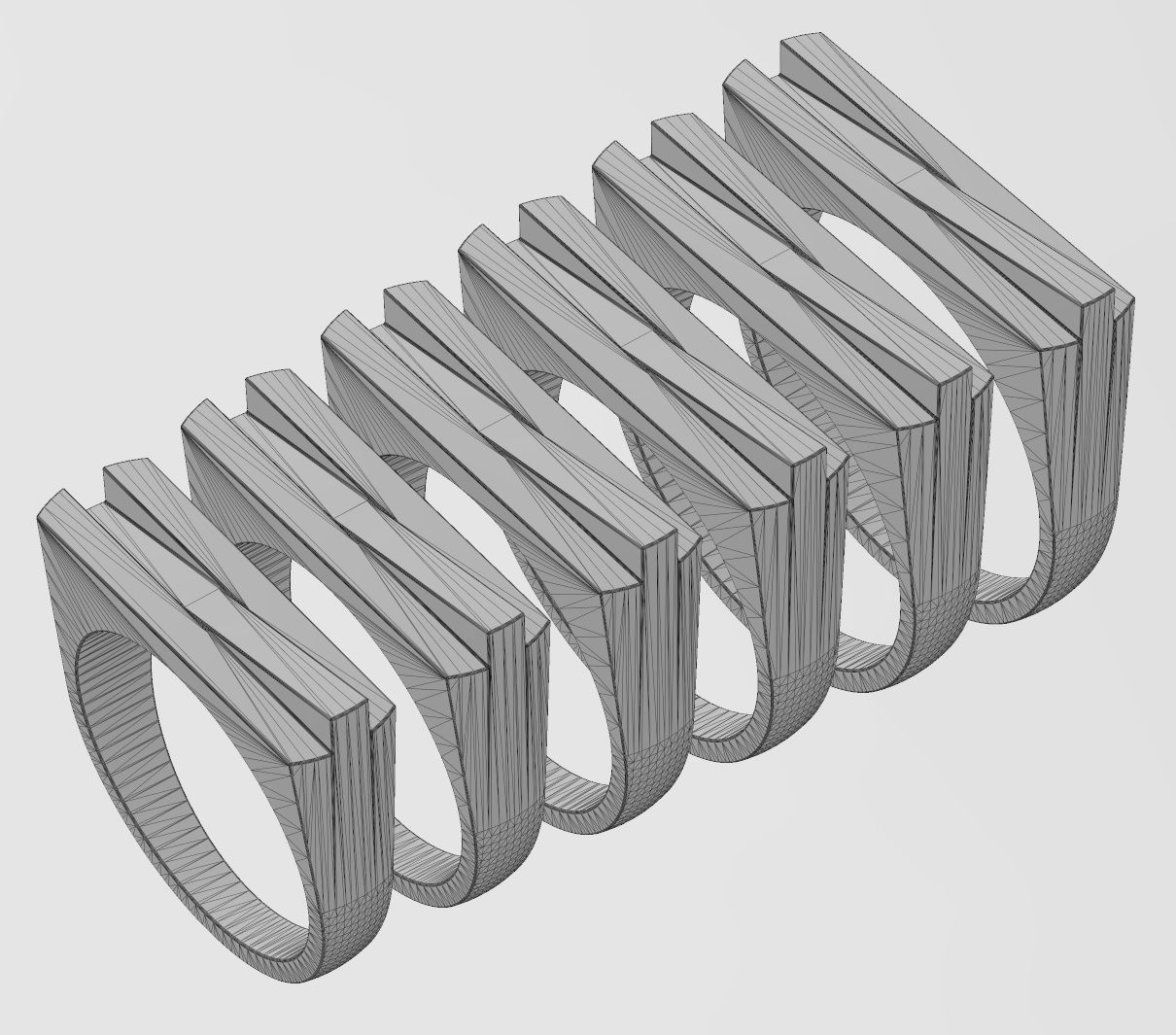 Overlapping bars signet ring 3D model 3D printable | CGTrader