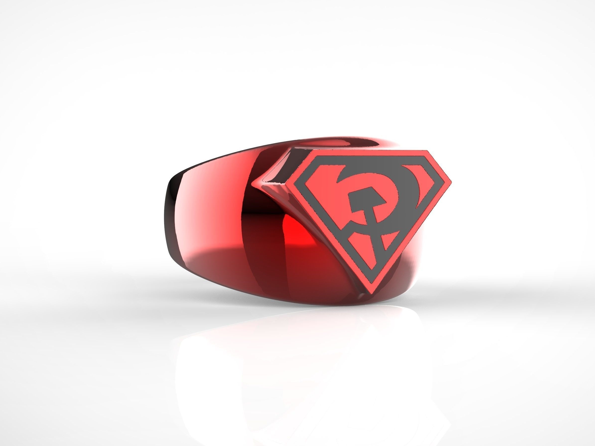 Red Son Superman Ring 3D model 3D printable | CGTrader