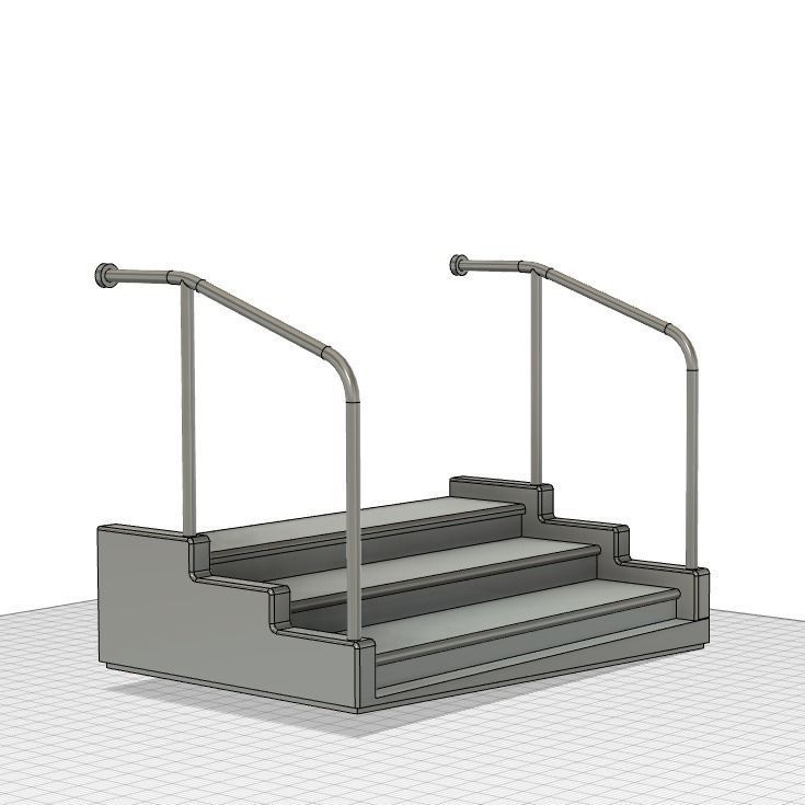 STEPS AND HANDRAILS 7MM SCALE O GAUGE MODEL RAILWAY 3D model | CGTrader