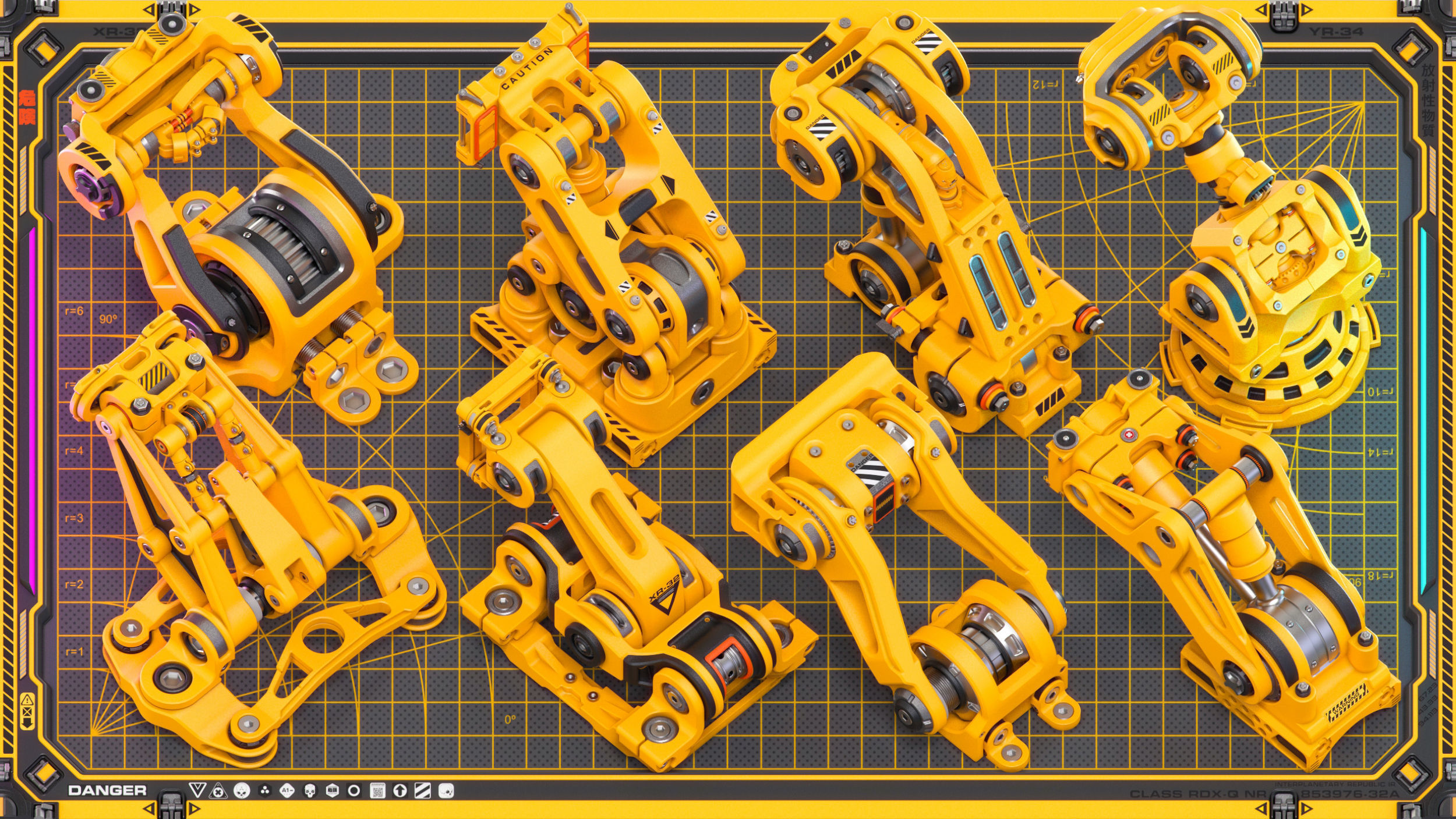 Sci-Fi Hard Surface Mechanical KITBASH 420 DETAILS 3D model | CGTrader