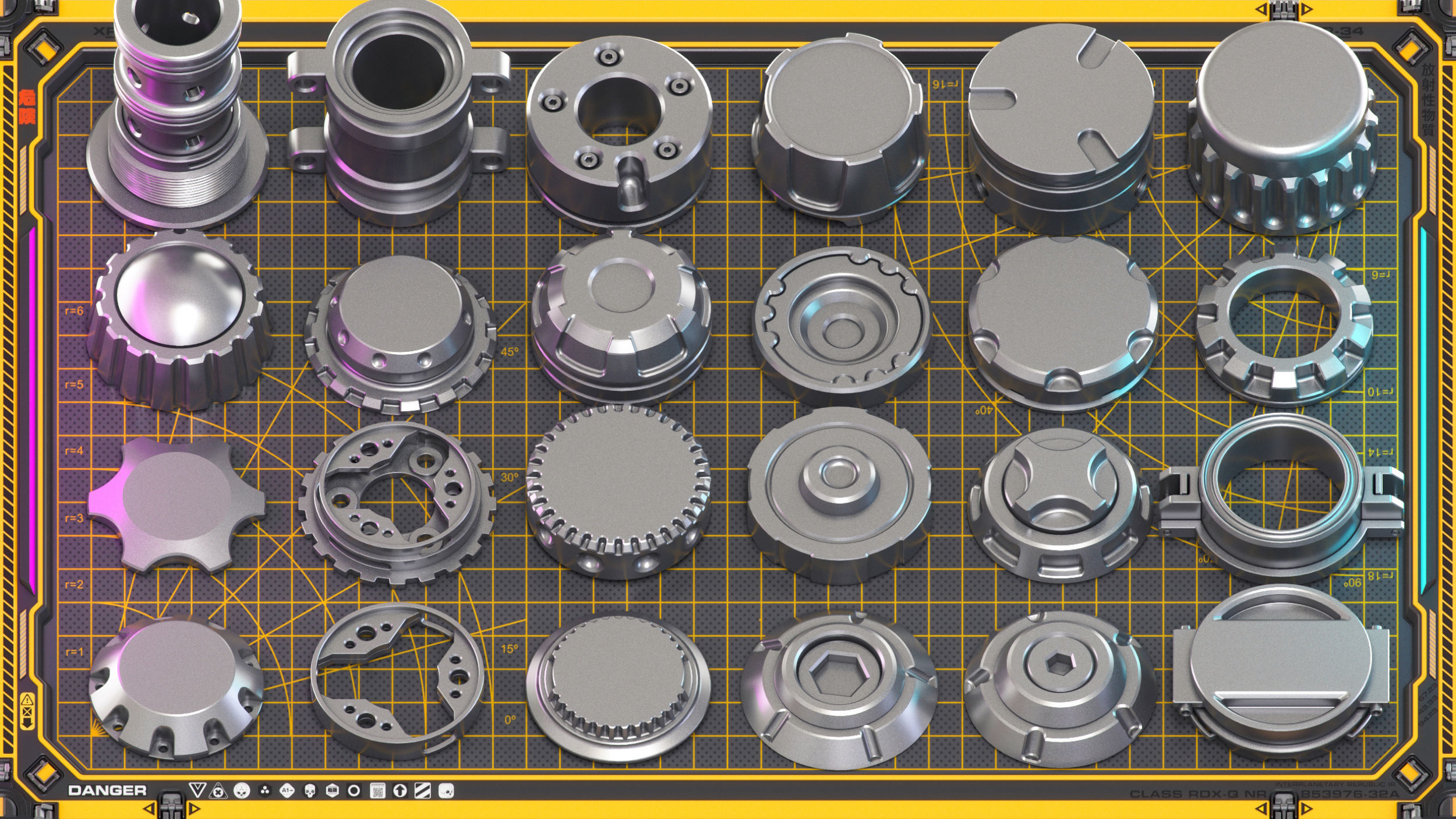 Sci-Fi Hard Surface Mechanical KITBASH 420 DETAILS 3D model | CGTrader