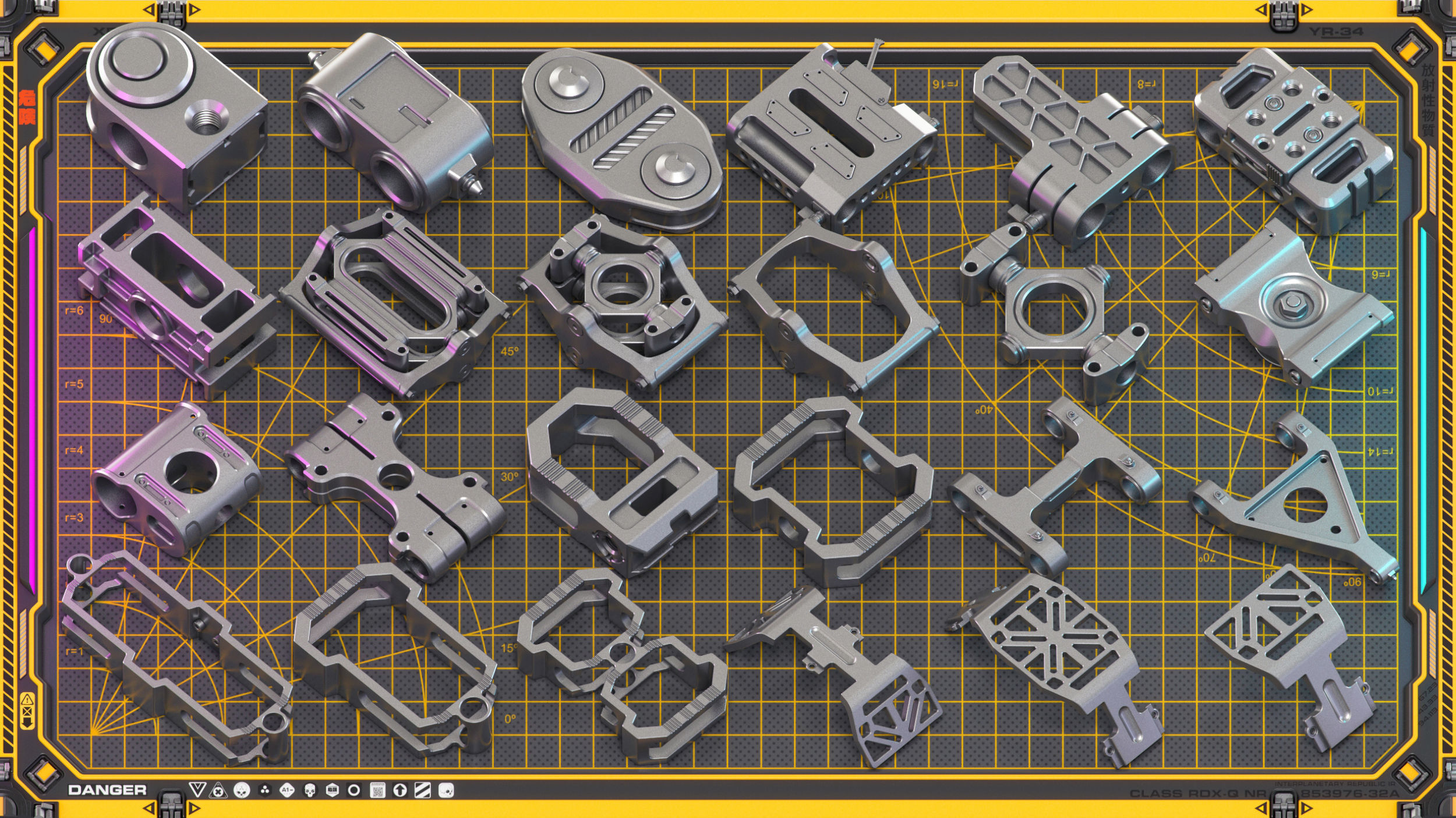Sci-Fi Hard Surface Mechanical KITBASH 420 DETAILS 3D model | CGTrader