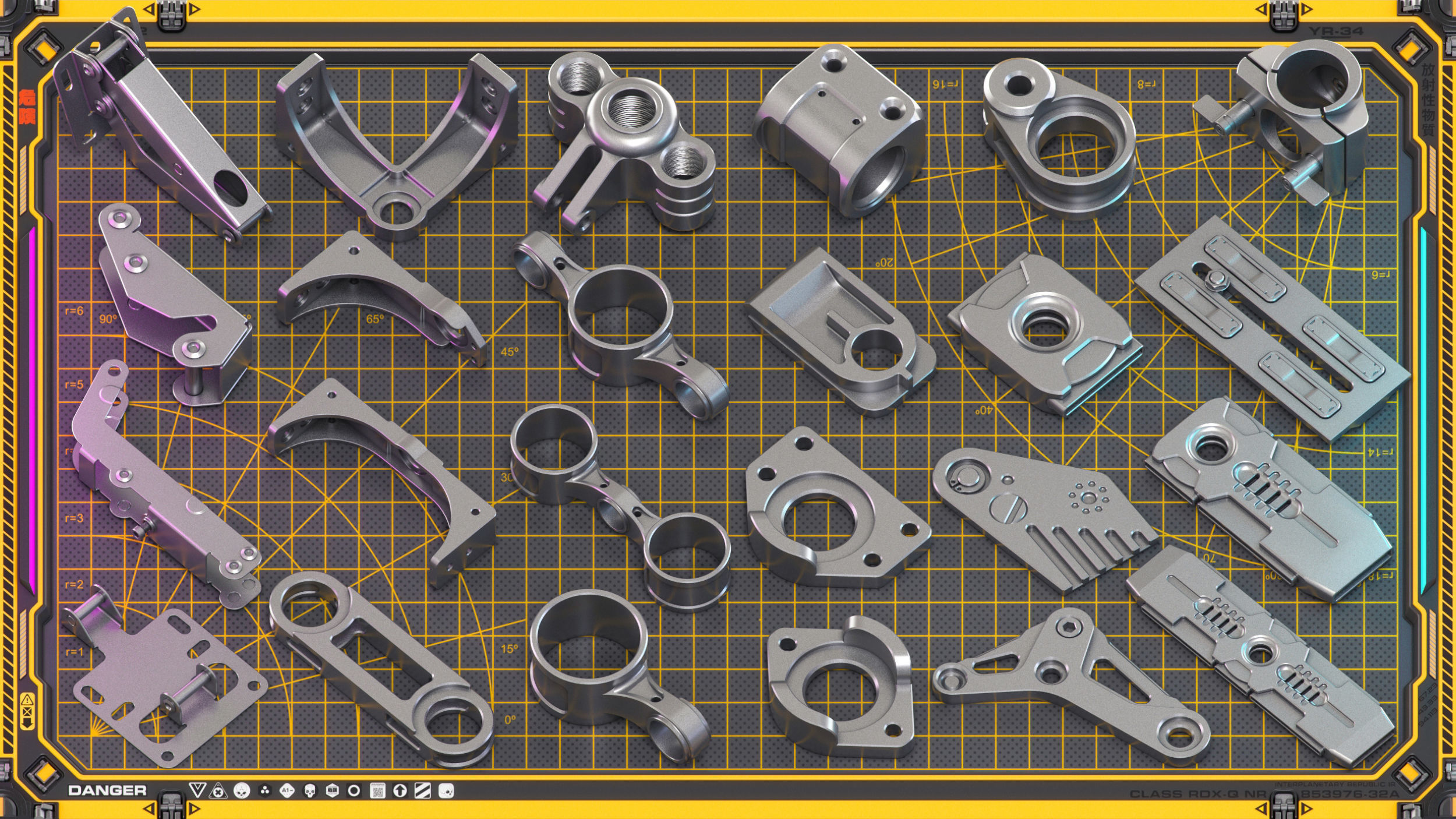 Sci-Fi Hard Surface Mechanical KITBASH 420 DETAILS 3D model | CGTrader