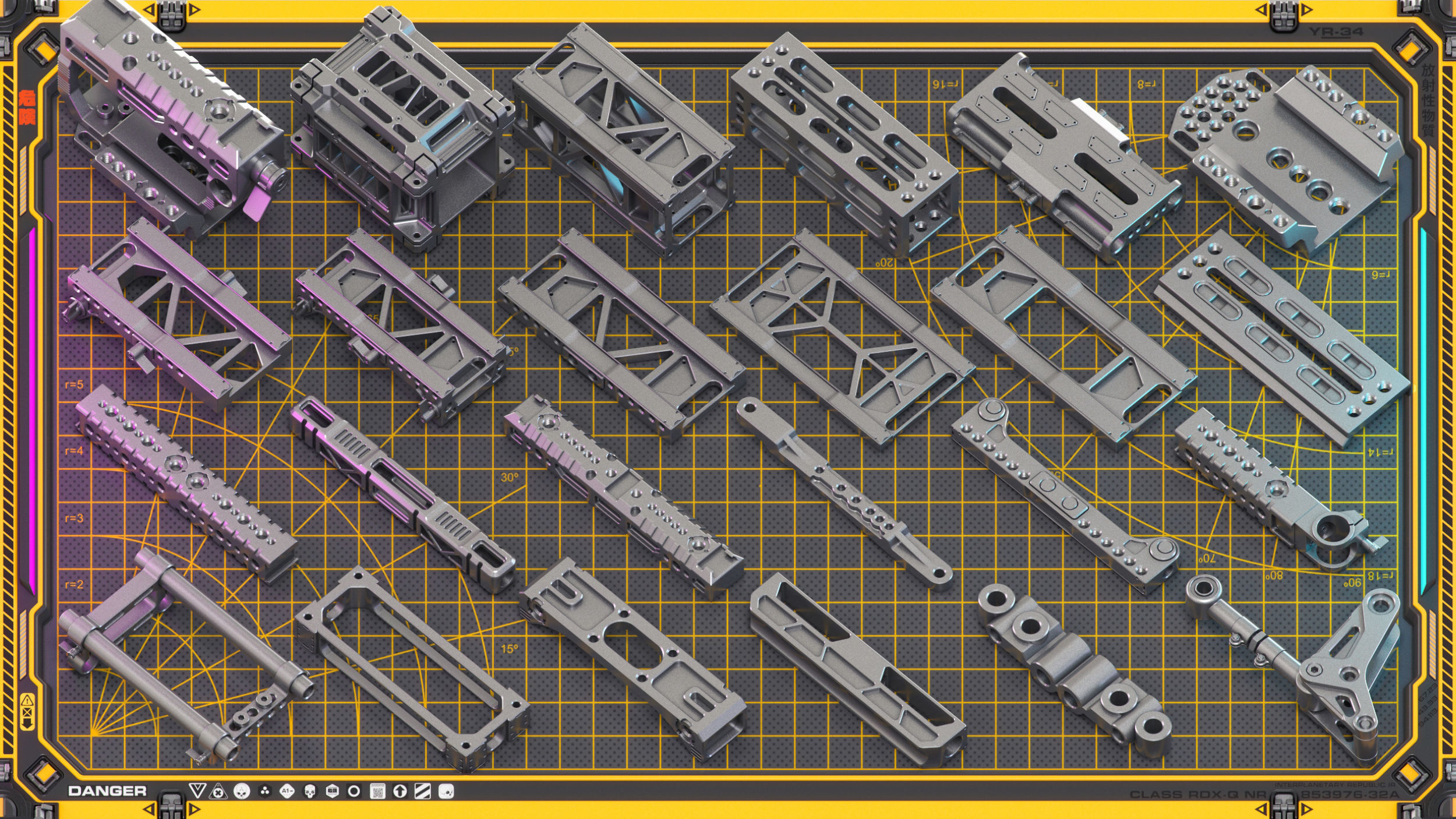 Sci-Fi Hard Surface Mechanical KITBASH 420 DETAILS 3D model | CGTrader