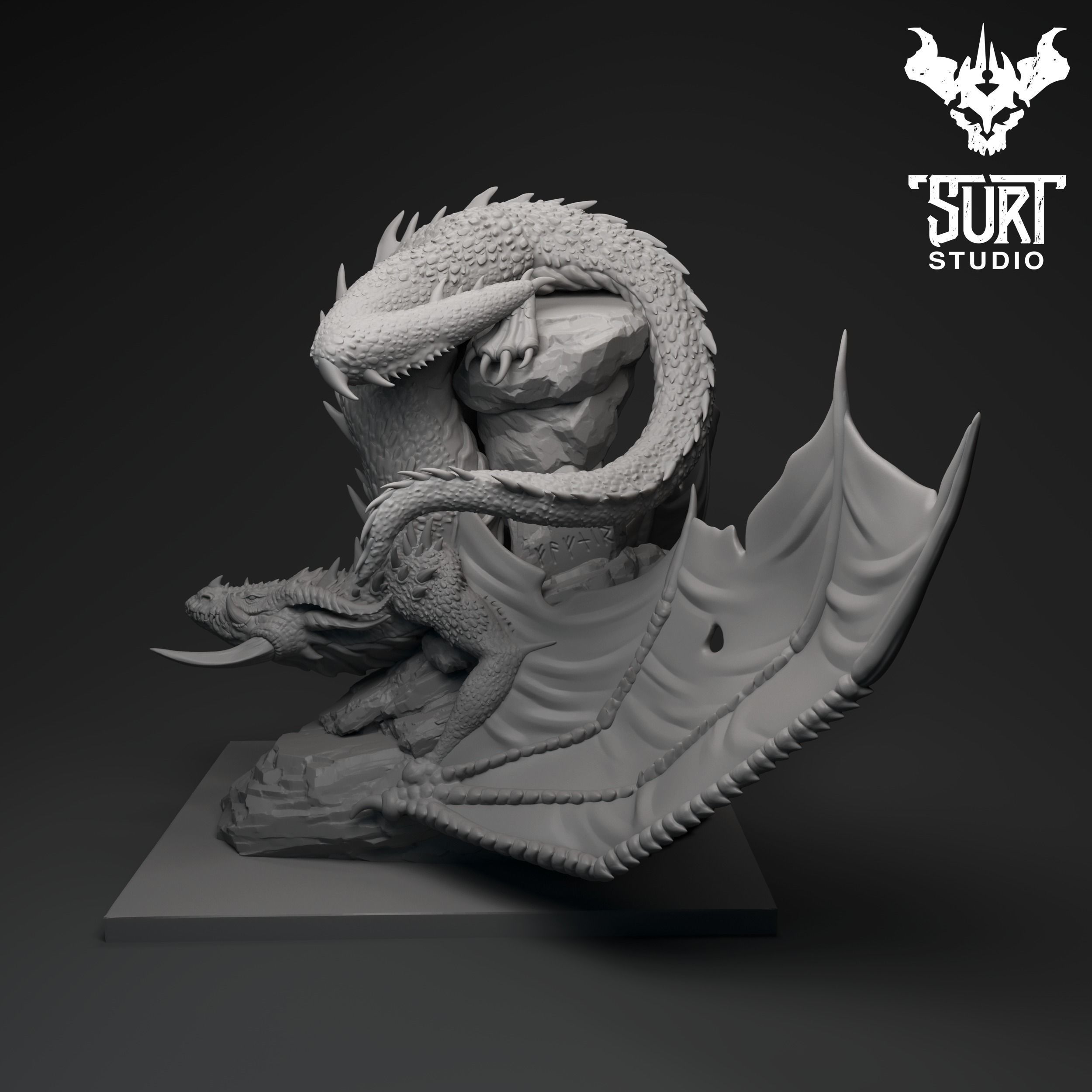 Fafnir statue of dragon 3D model 3D printable | CGTrader