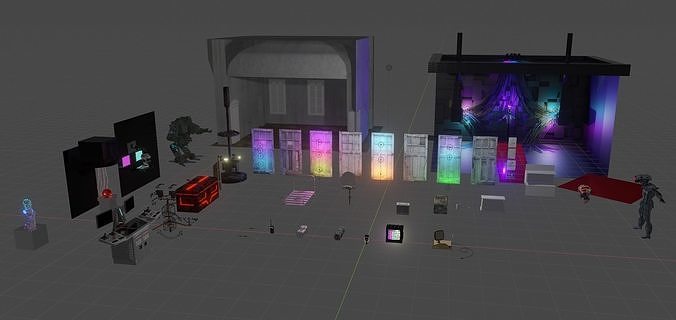Cyberpunk Lab Asset Pack 3D model rigged | CGTrader