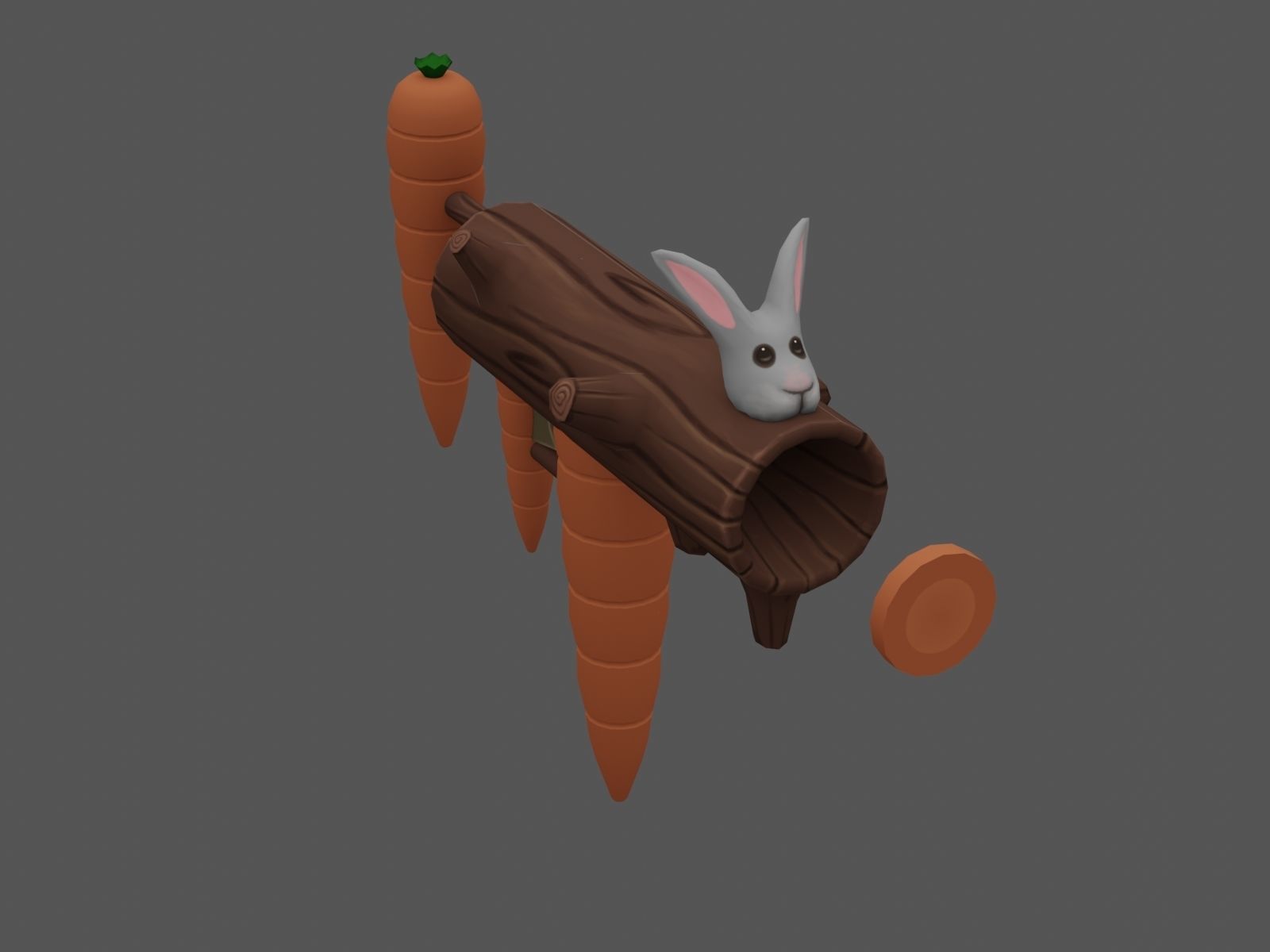 3D model Cartoon Bunny Shooter Handpaint VR / AR / low-poly | CGTrader