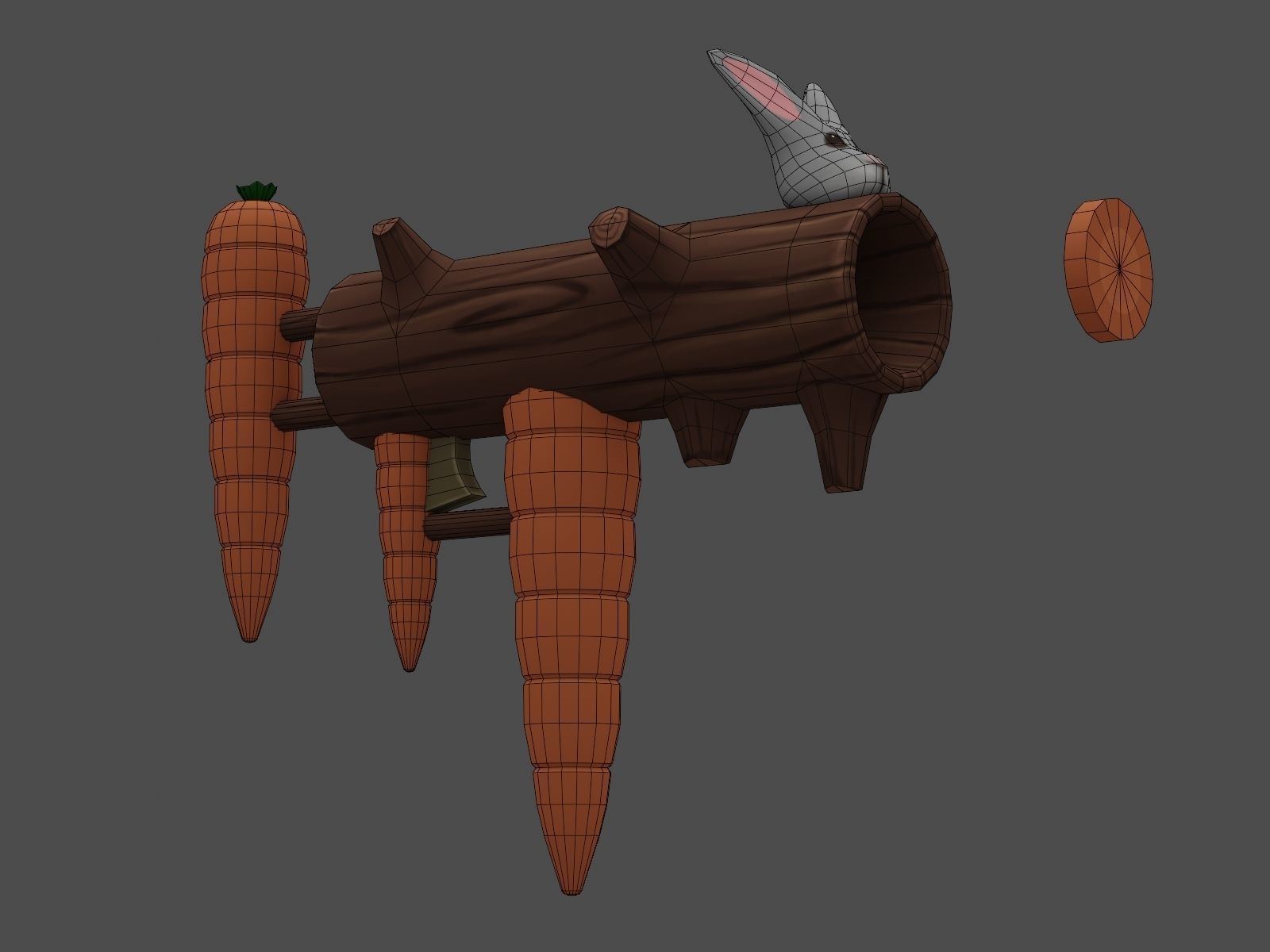 3D model Cartoon Bunny Shooter Handpaint VR / AR / low-poly | CGTrader